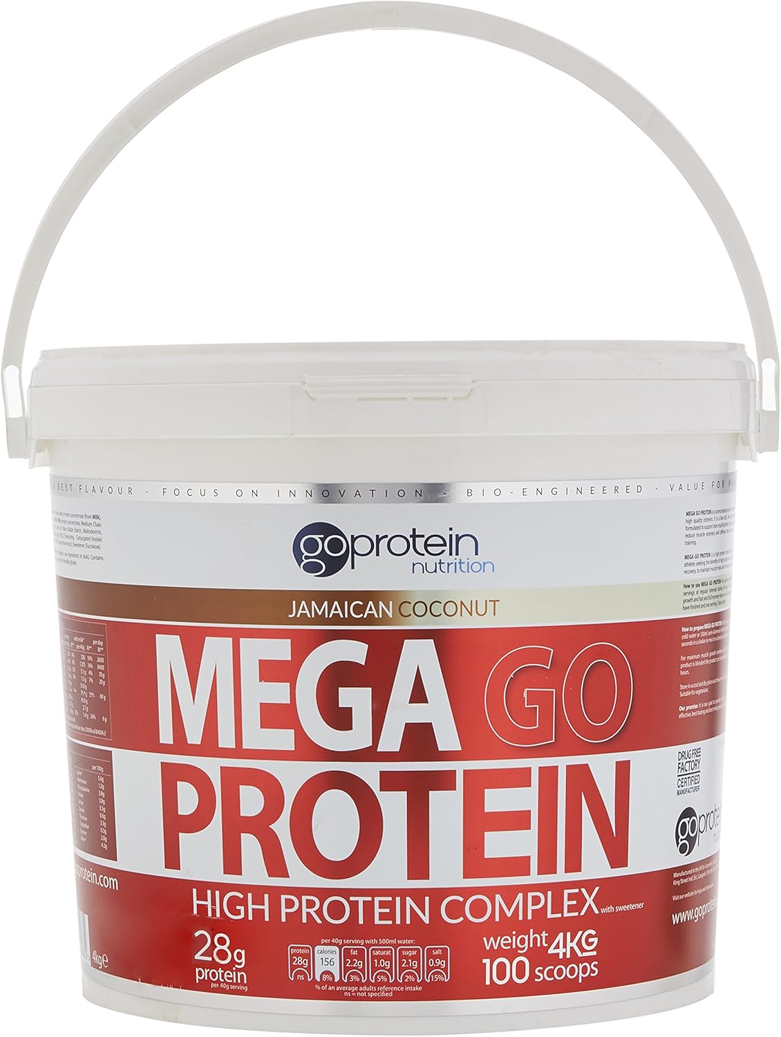 4kg Mega Go Protein Jamaican Coconut : Amazon.co.uk: Health & Personal Care