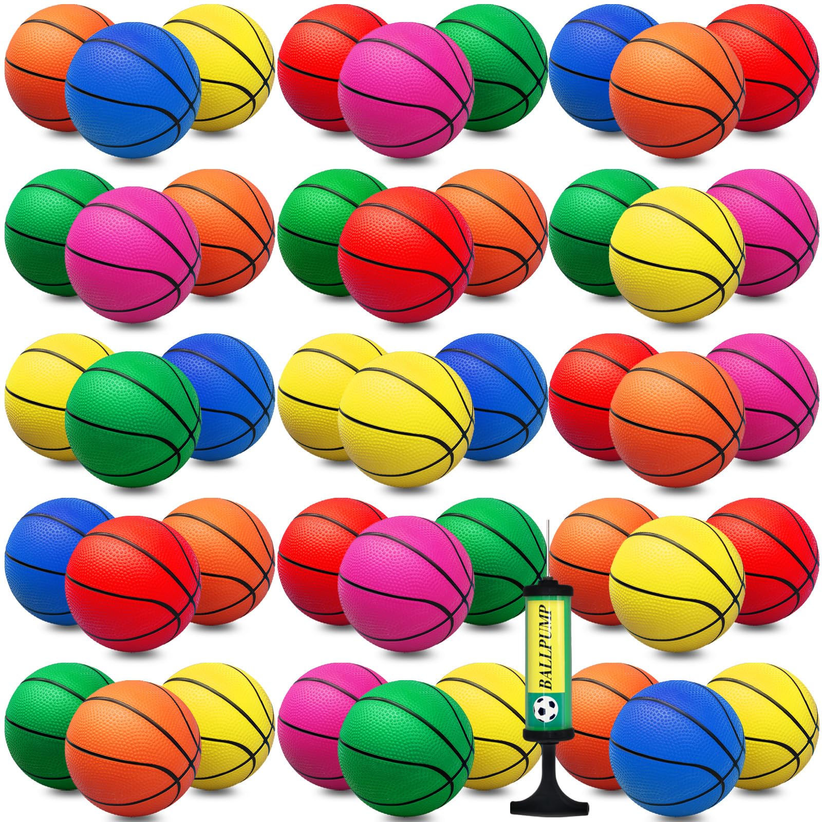 Amazon.com: 42Pcs 6" Mini Basketball Balls Bulk Small Basketball Set ...