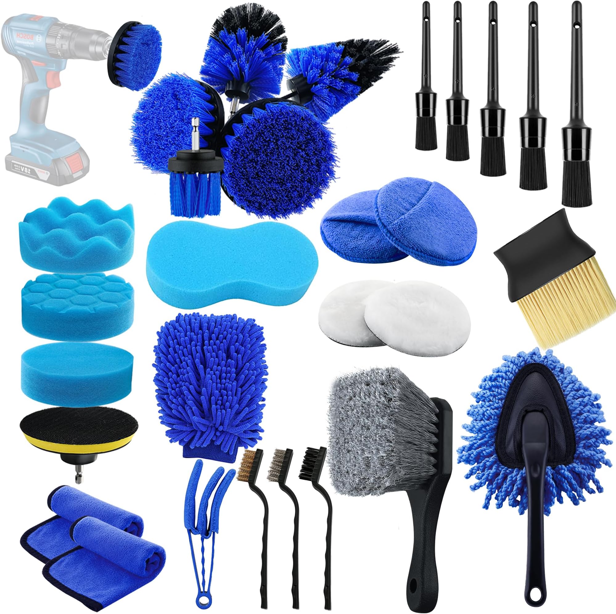 Amazon.com: 29Pcs Car Detailing Brush Set, Car Detailing Kit, Auto ...