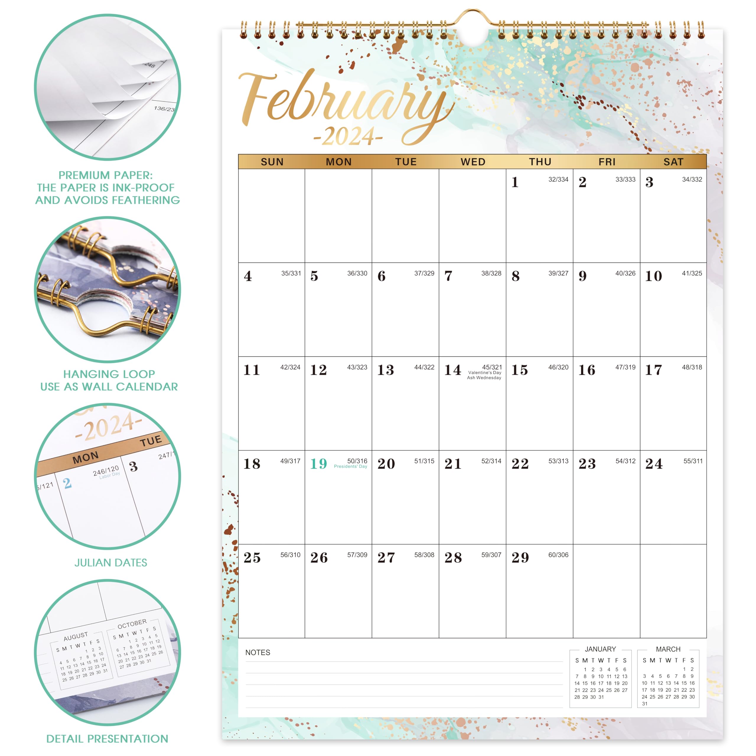 Snapklik.com : 2024 Calendar - 2024 Wall Calendar From January To ...