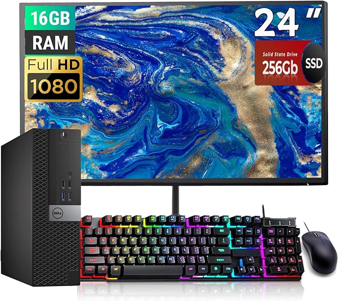 Amazon.com: Dell Optiplex 5050 SFF PC Desktop Computer PC Setup, 24 ...