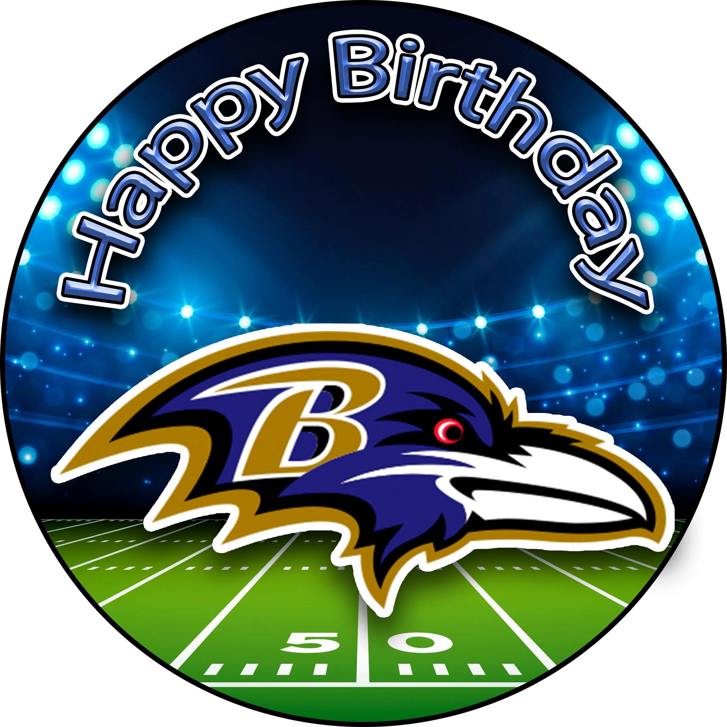 Amazon.com: 7.5x Inch Edible Cake Toppers – Ravens Themed Birthday ...