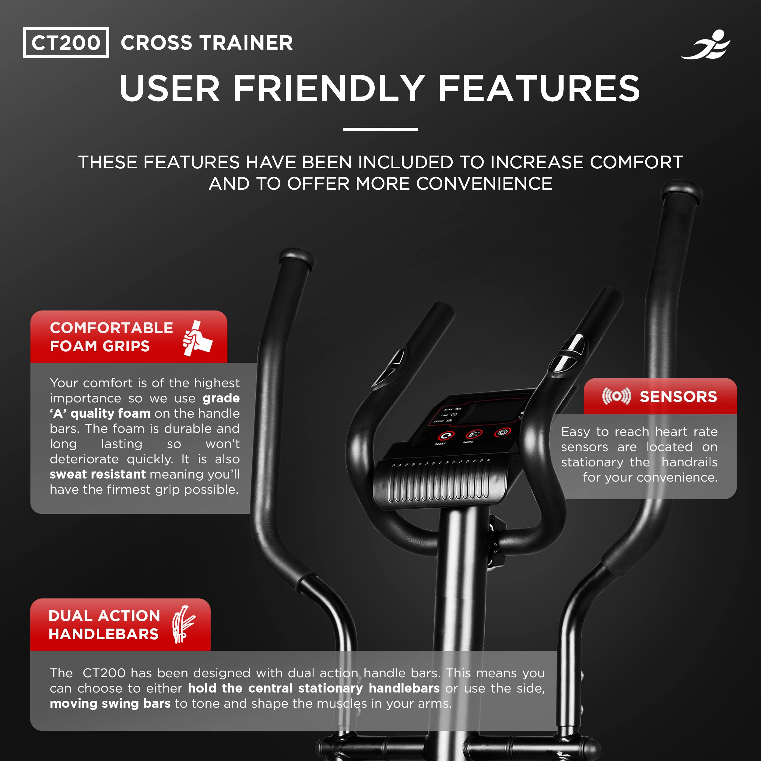 JLL CT200 Home Elliptical Cross Trainer, 2022 Model, 8 Level Magnetic ...