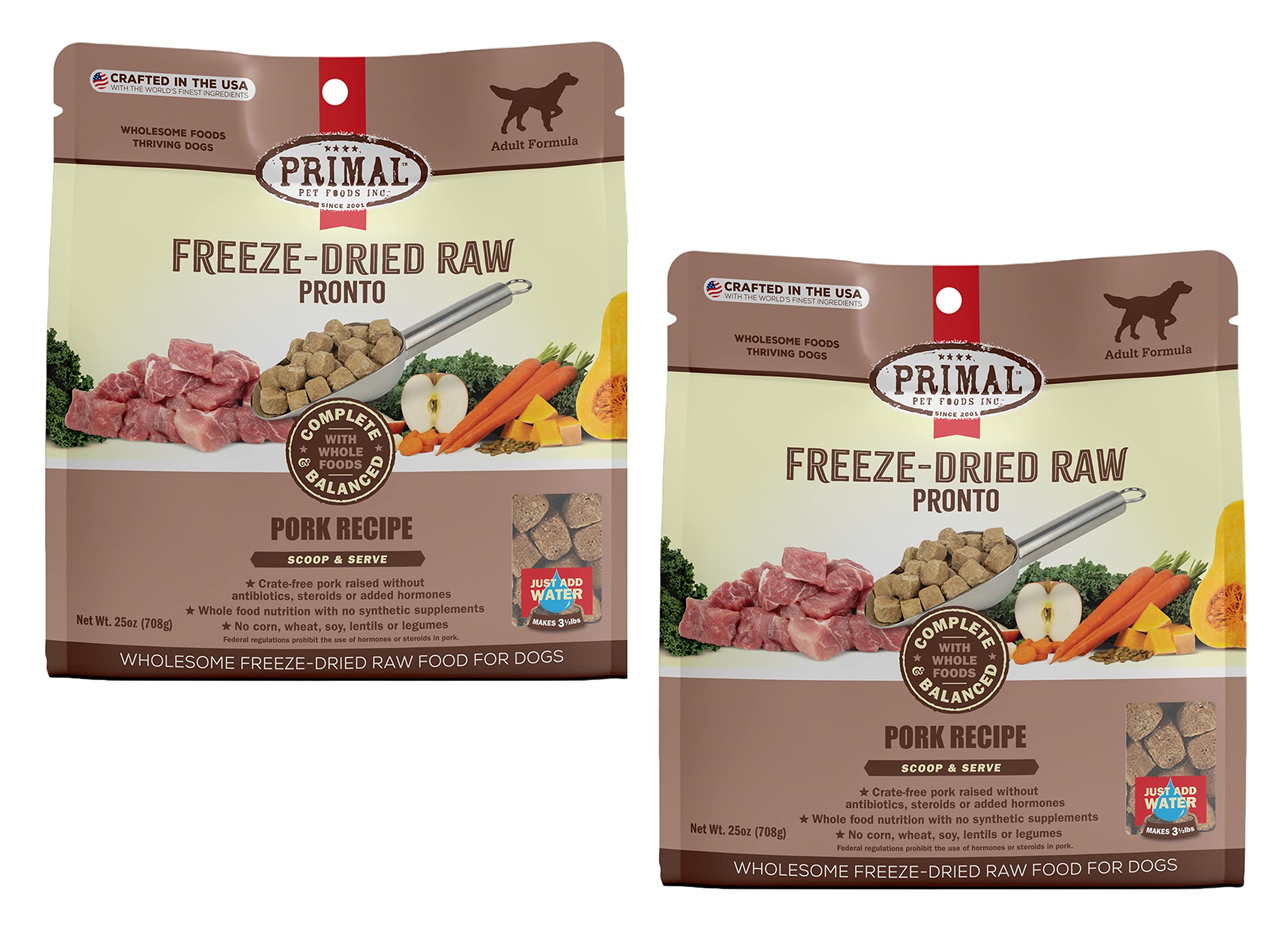 Amazon.com: Primal Freeze Dried Dog Food Pronto, Pork; Scoop & Serve ...
