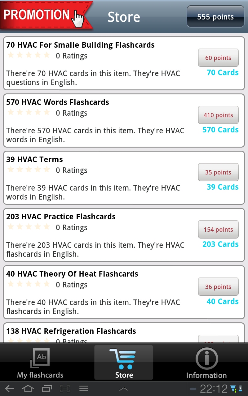 New HAVC Flashcards - App on Amazon Appstore