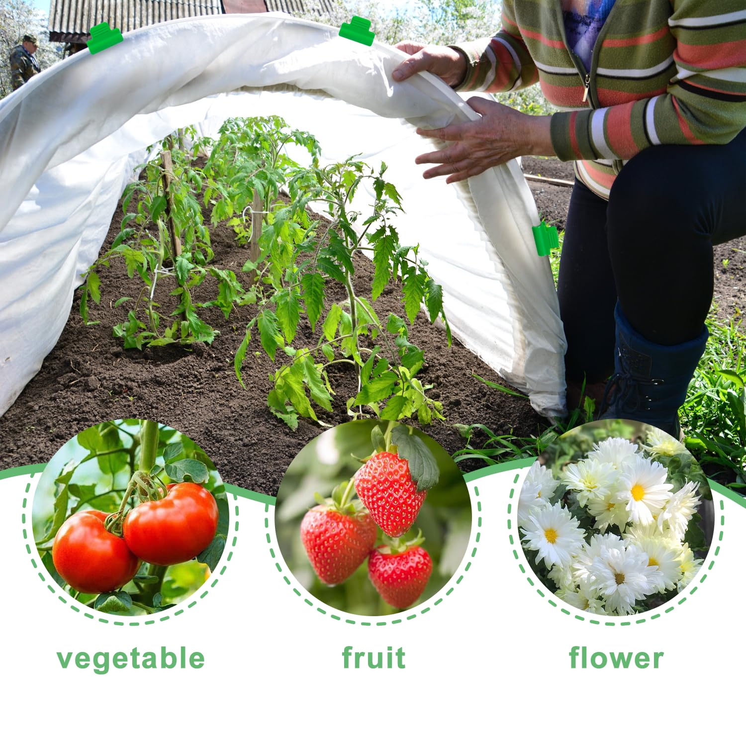 Garden Hoops Garden Hoops for Raised Beds 6.5FT Hoop House Greenhouse ...