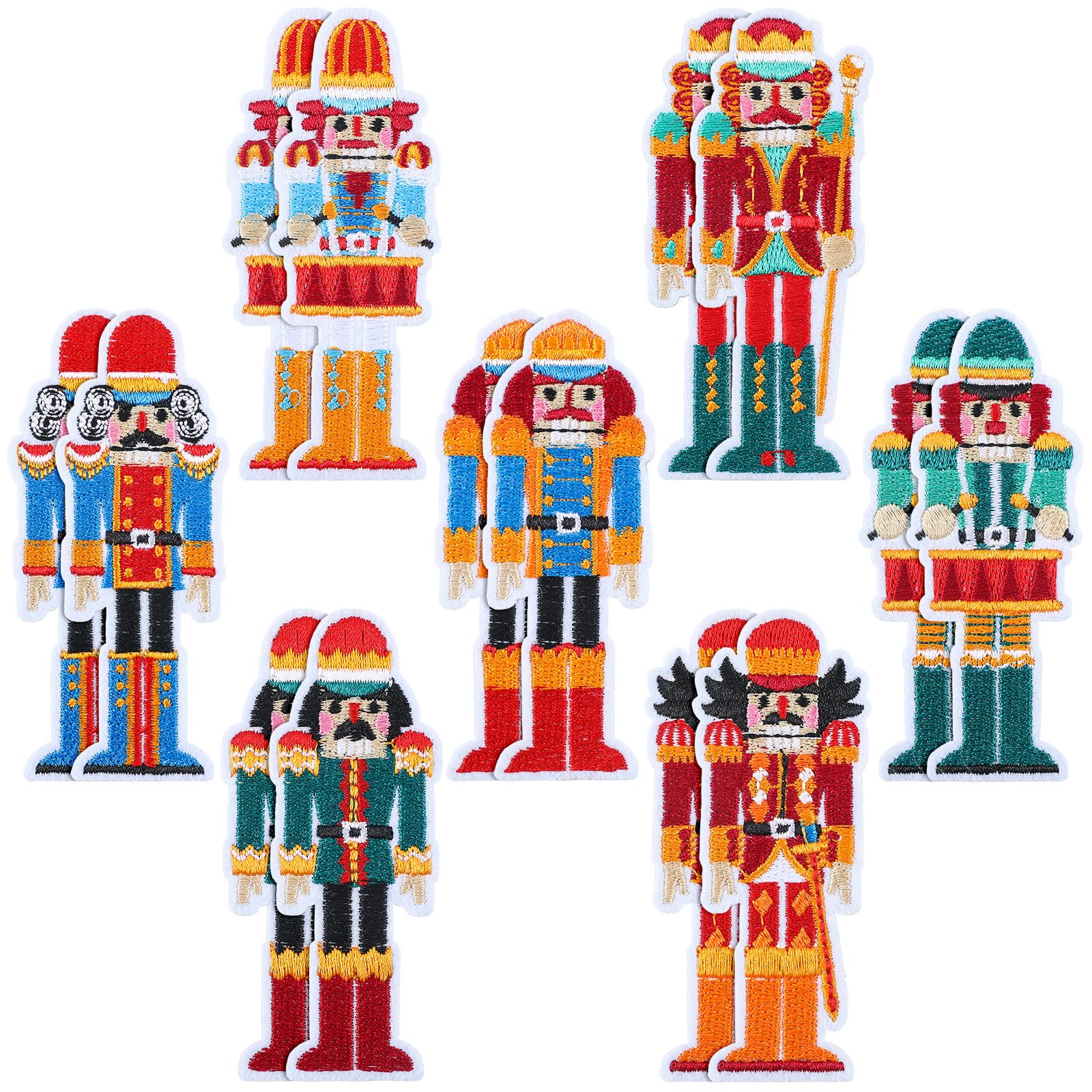 Amazon.com: Hoolerry 14 Pcs Christmas Nutcracker Iron on Patches Colorful Soldier Figures Sew on ...