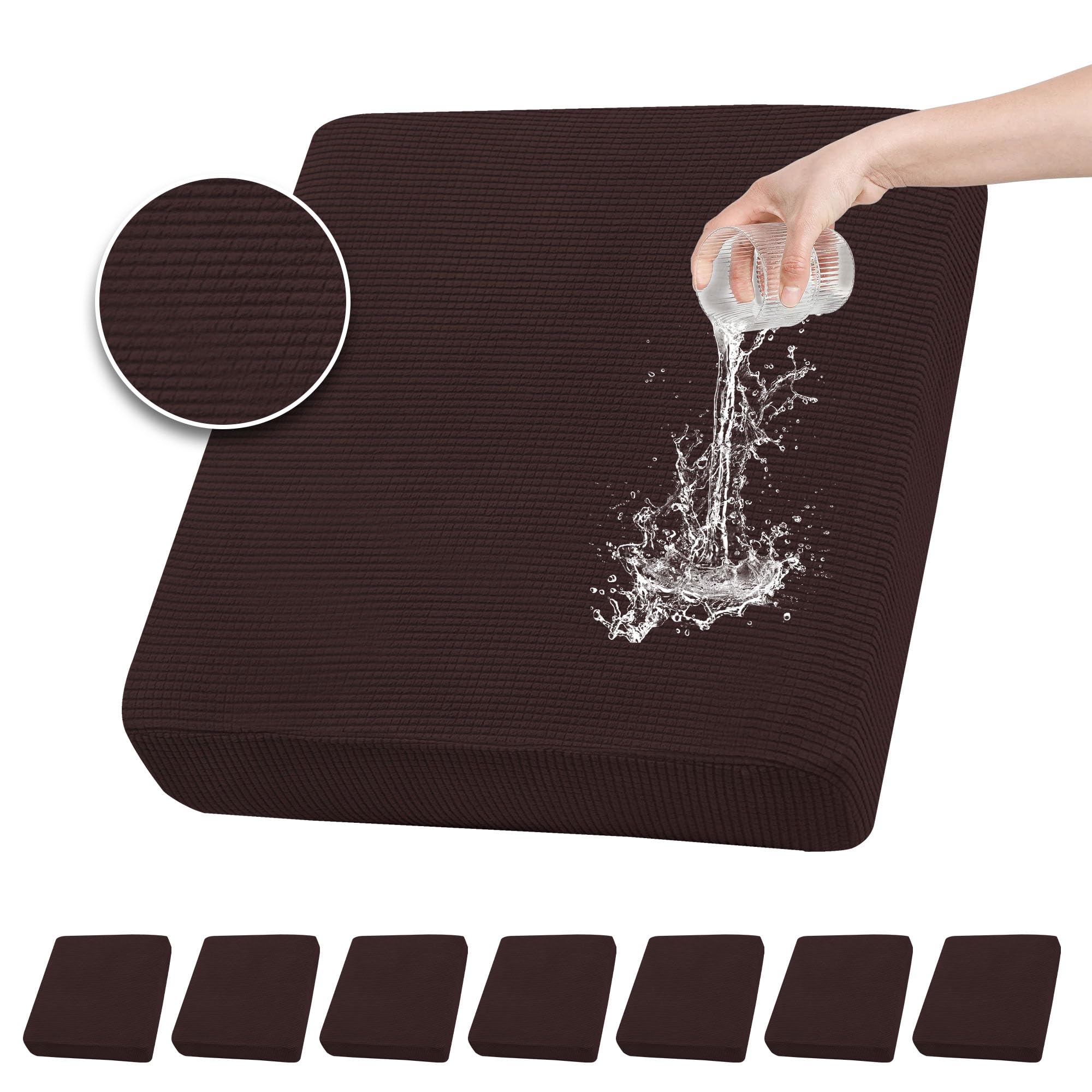 Amazon.com: 8Pcs Stretch Patio Cushion Cover Outdoor Cushion Cover ...