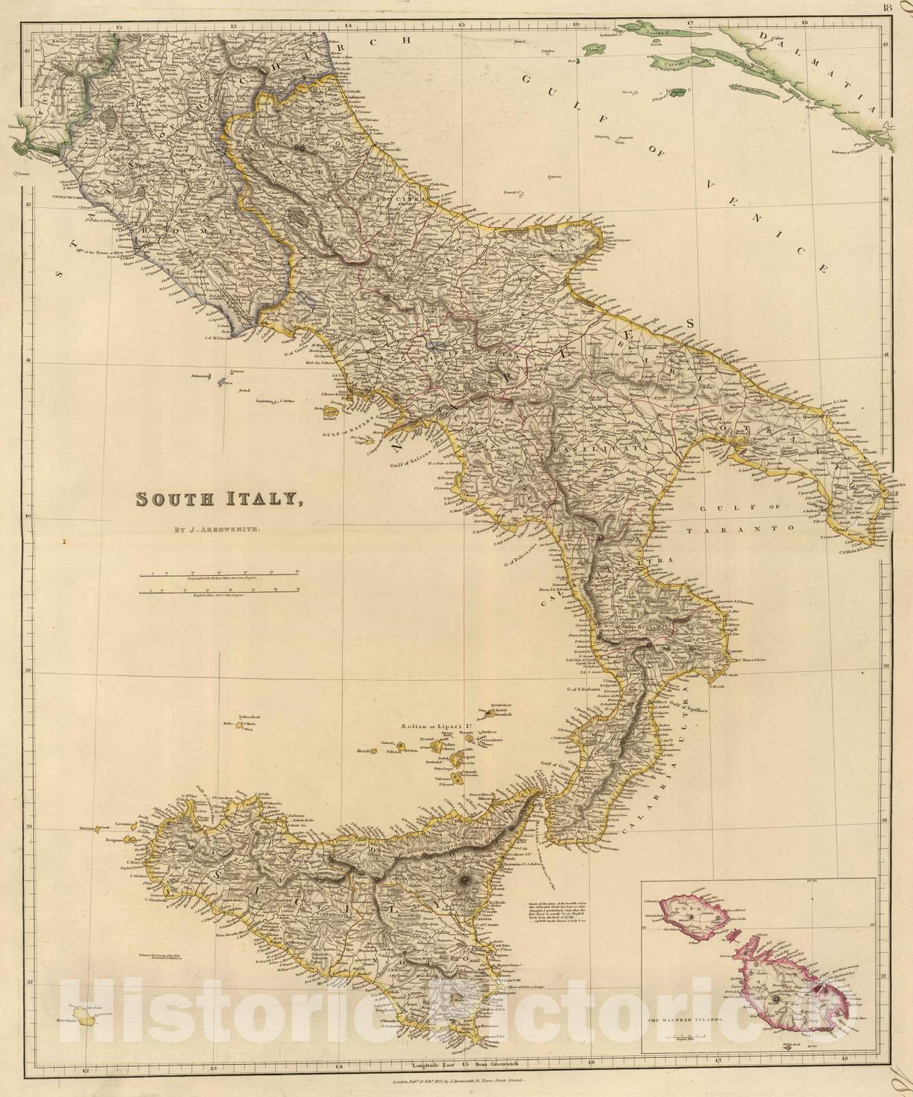 Map Of South In 1832