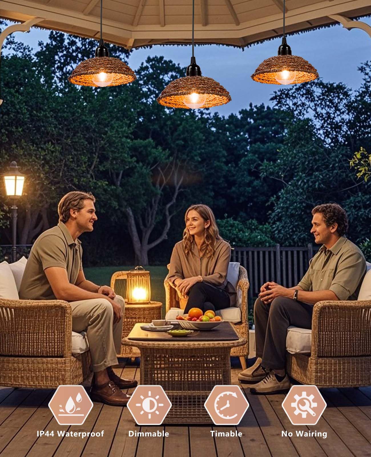 Snapklik.com : AVAMERY Outdoor Chandelier Lights Waterproof, Battery ...