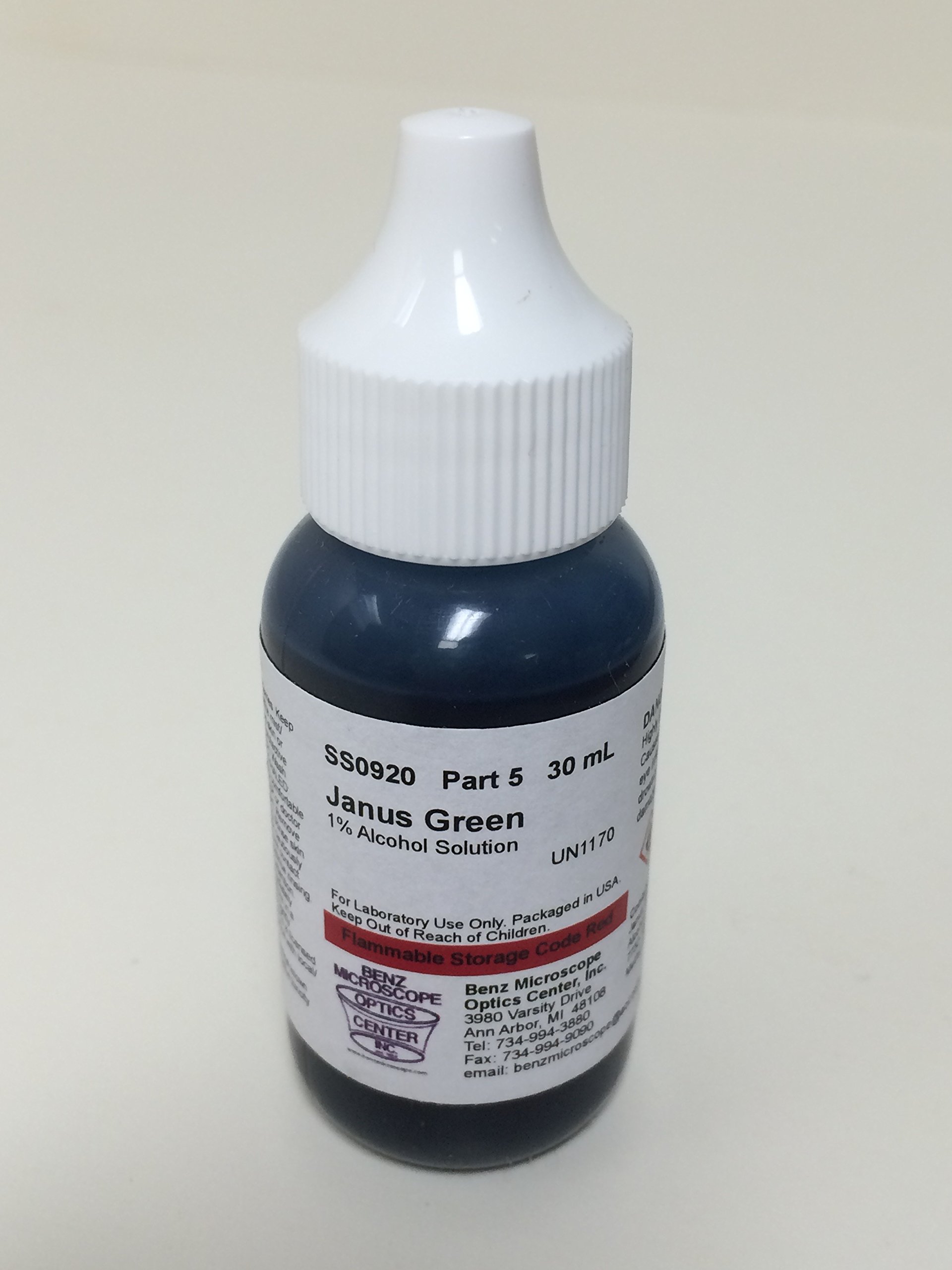 Benz Microscope Janus Green Vital Stain Refill, 30ml Dropper Bottle ...