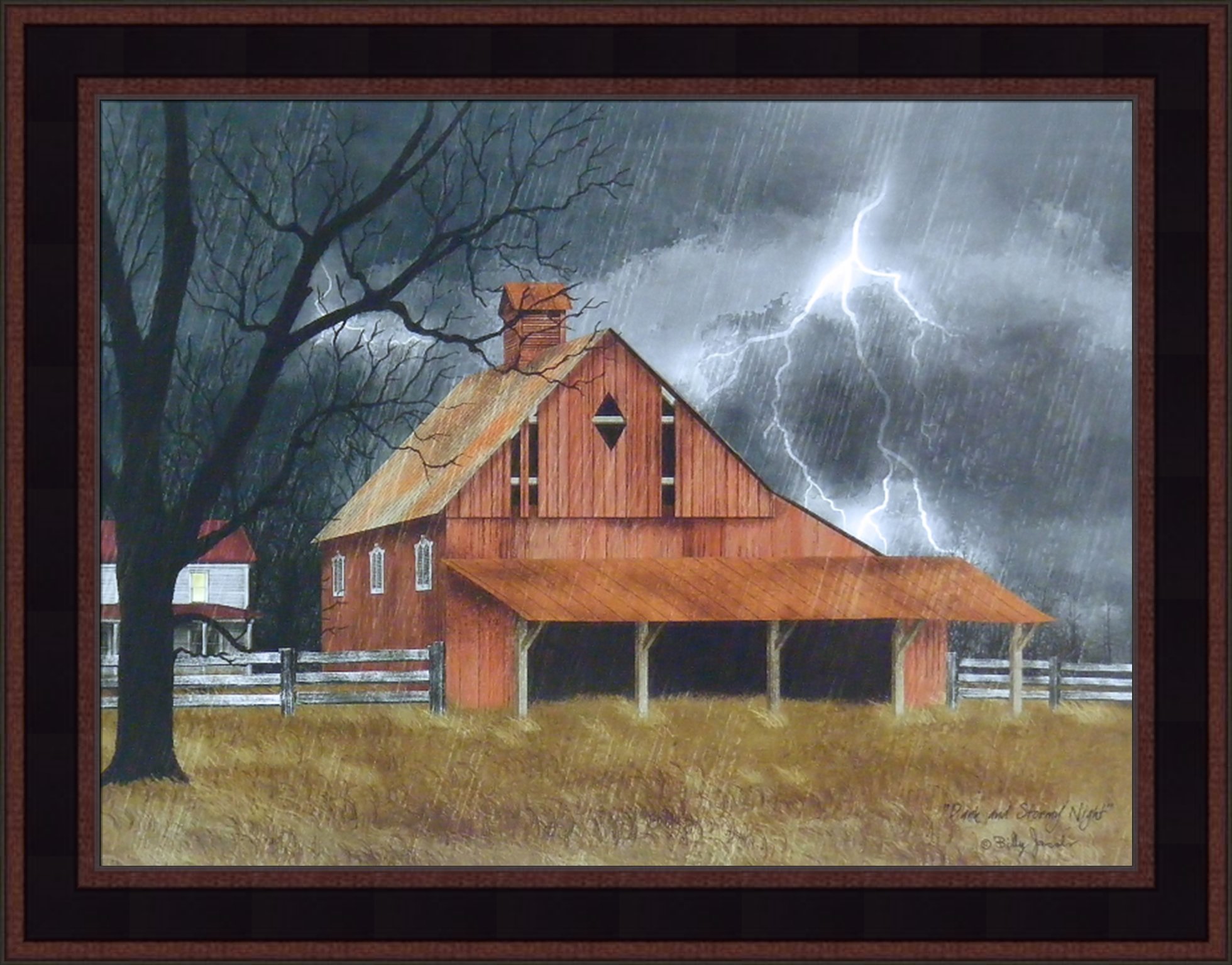 Black Barn In Rain