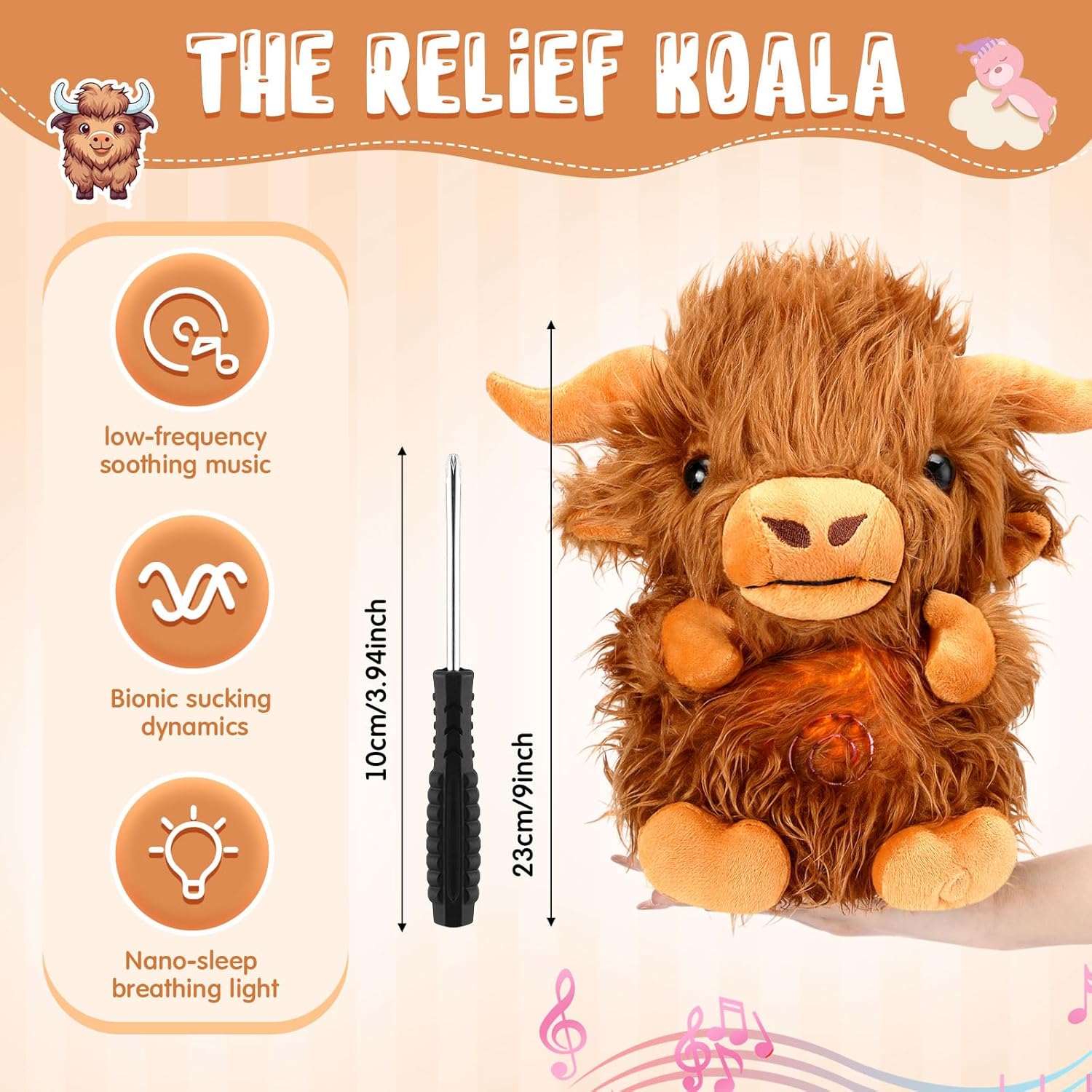 HyDren Breathing Stuffed Animal 9 inch Calming Soothers for Sleep ...