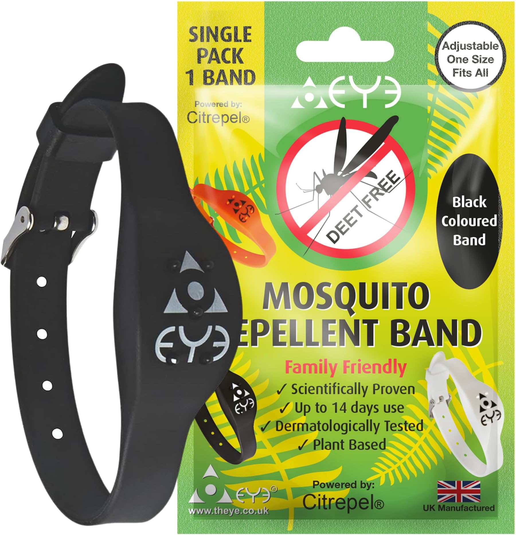 THEYE Mosquito Repellent Band - Adjustable Green Glow In Dark, single ...