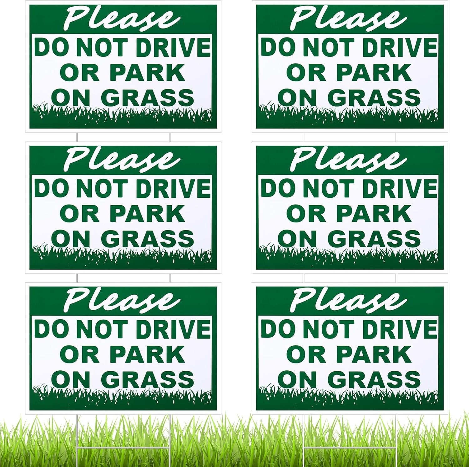Amazon.com : Soaoo 6 Pcs Please Do Not Drive or Park on Grass Yard Sign ...