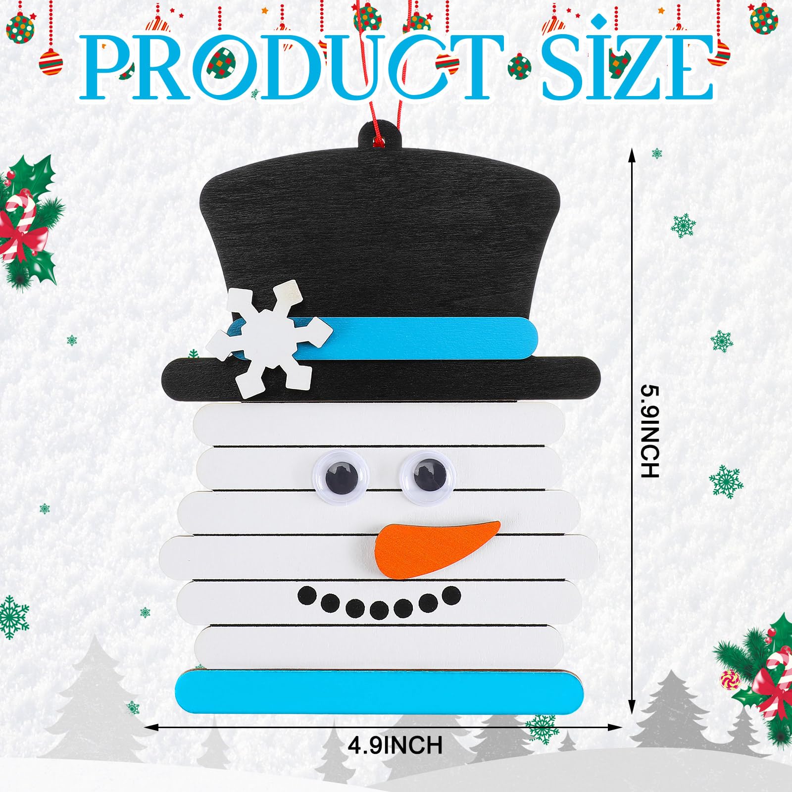 Snapklik.com : 12 Pcs Winter Snowman Stick Craft Ornament For Kids ...