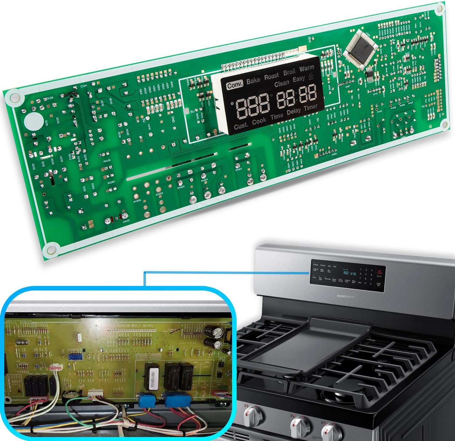 Amazon.com: DE92-02588G Assy PCB Main Replacement for Samsung Range ...