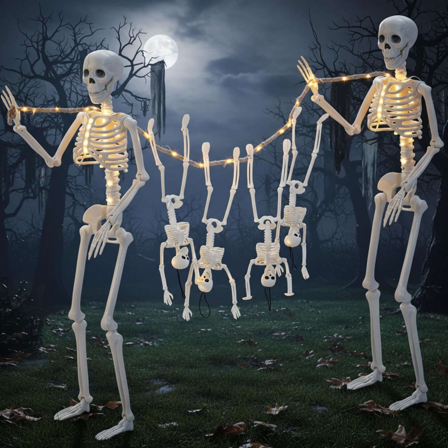 Amazon.com : Tellingyou 10 Pcs Halloween Skeleton Decorations, Include ...