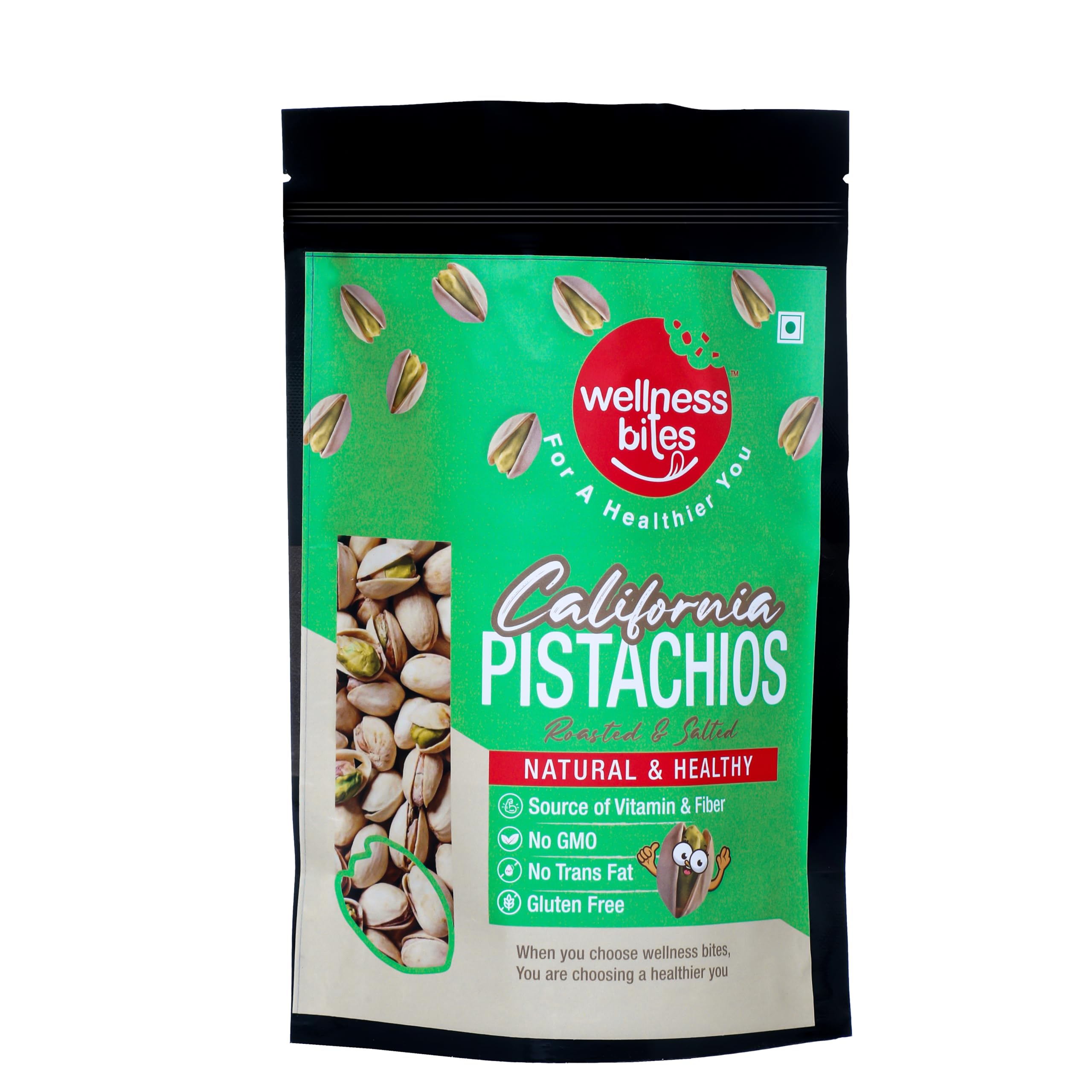 Wellness bites Premium Roasted & Salted Pistachios | 1kg (2 x 500gm ...