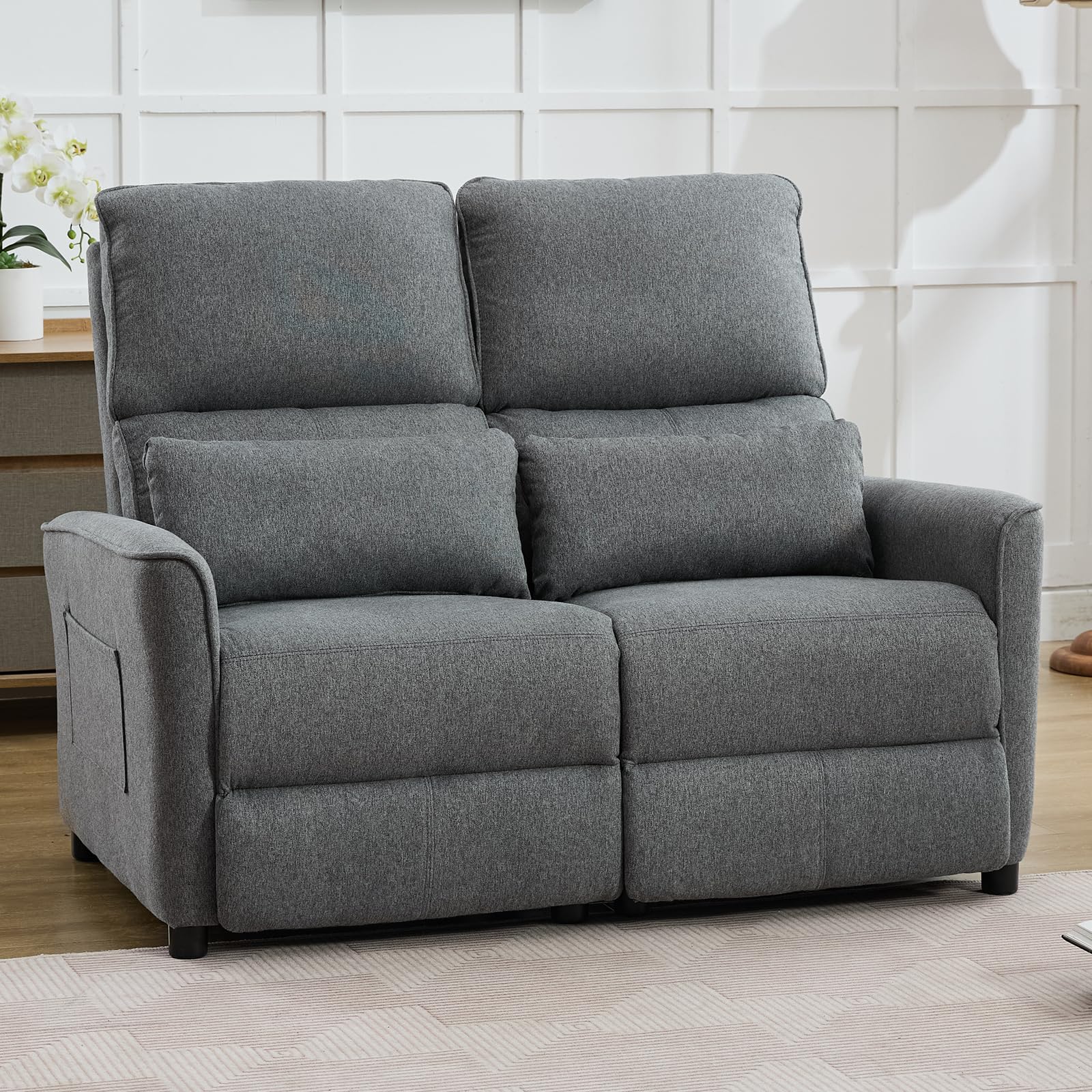 Amazon.com: SENIFIS Manual Loveseat Recliner Sofa, Pushback Double ...
