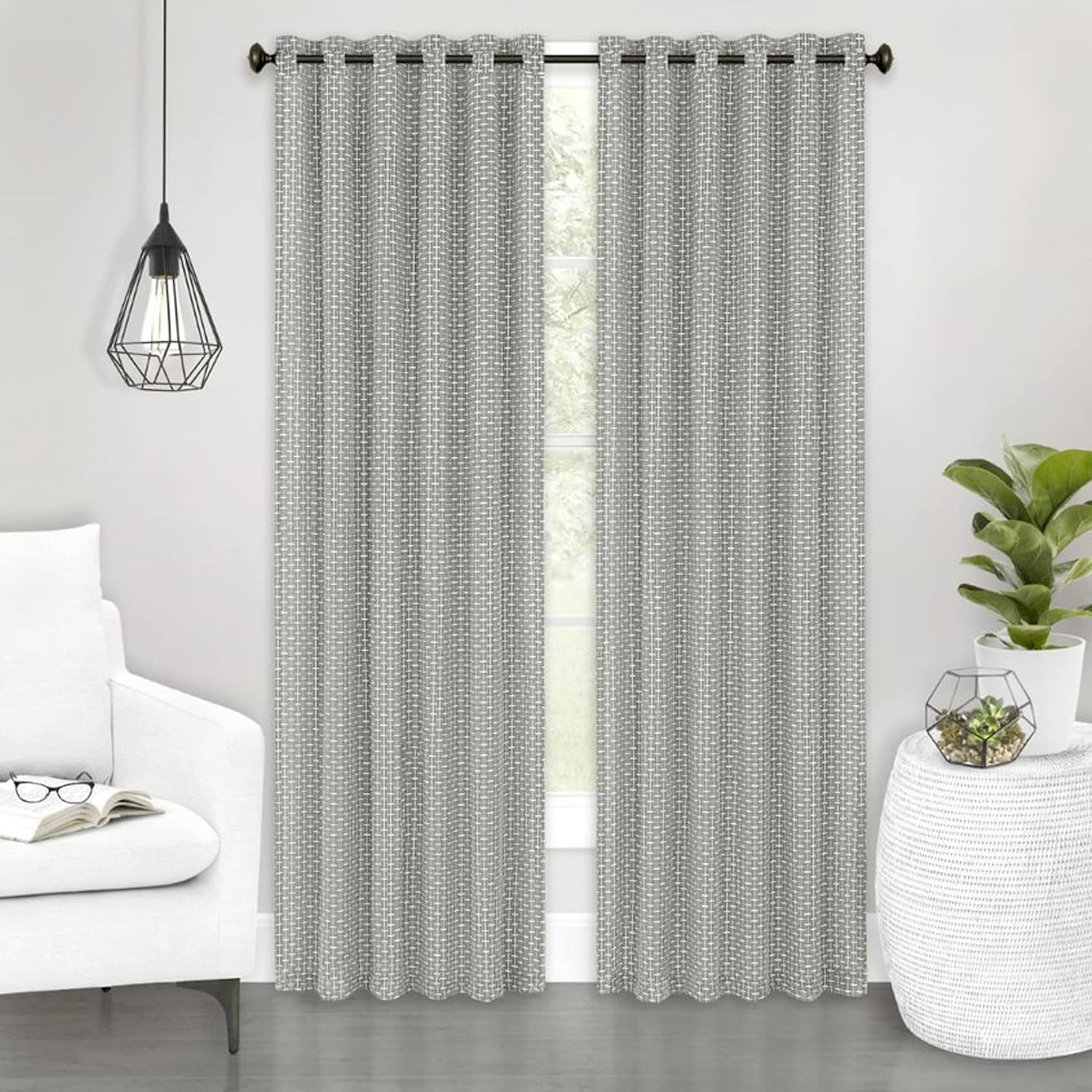 Amazon.com: Bedford Front Tab Window Curtain Panel - 42 Inch Width, 84 ...