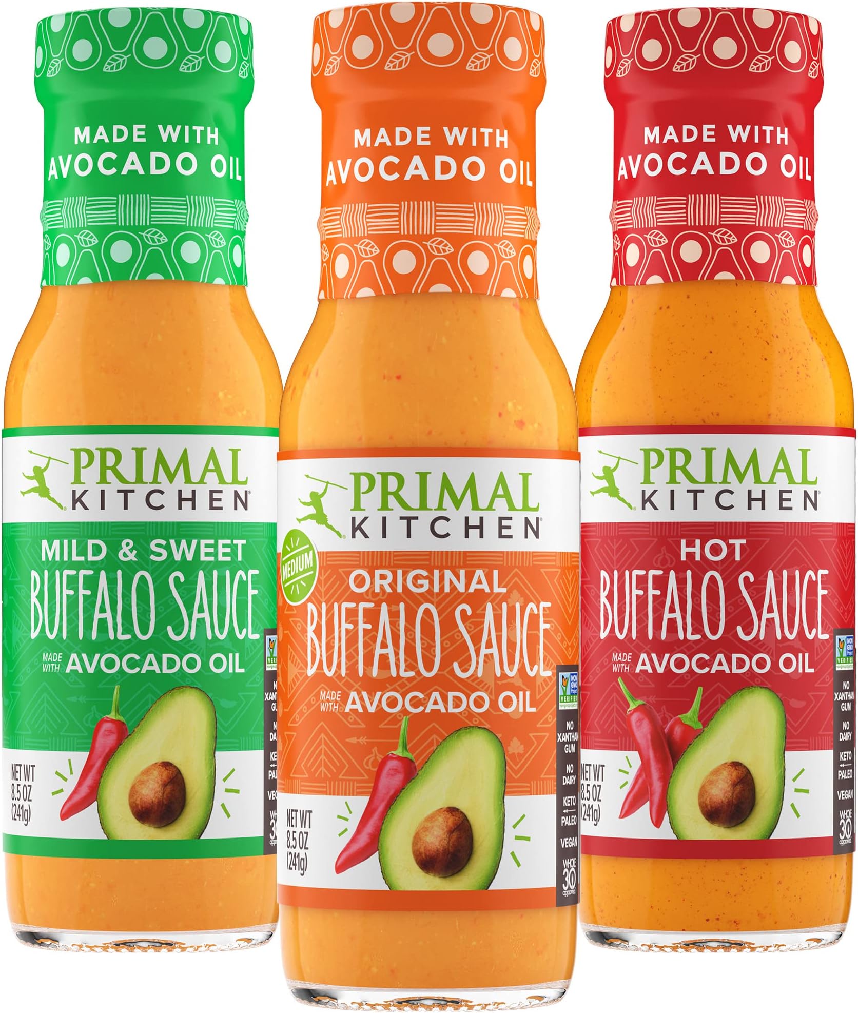 Amazon.com : Primal Kitchen No-Dairy Buffalo Sauce Variety 3-Pack, Made ...
