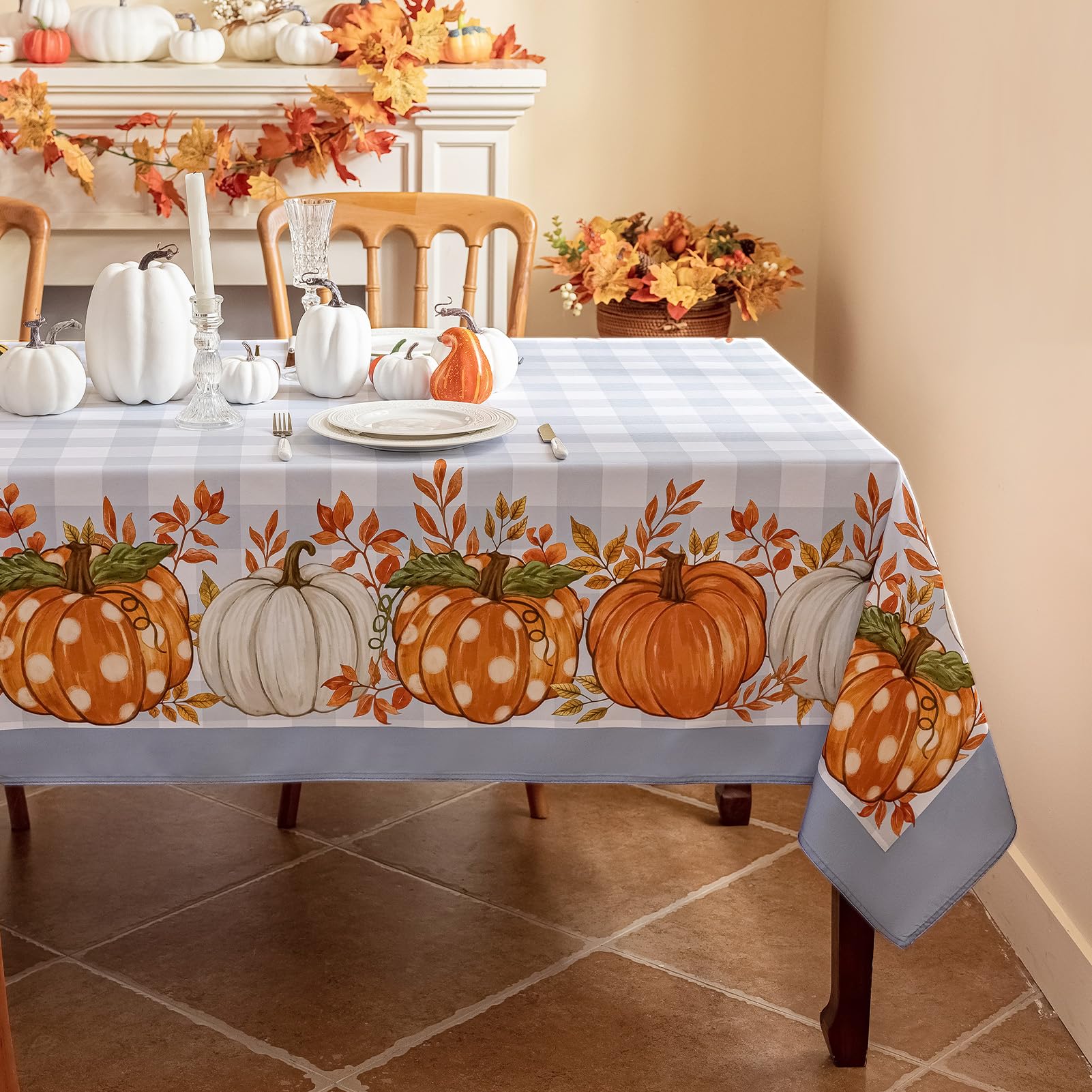 Amazon.com: Romanstile Fall Tablecloth Rectangle, Thanksgiving Autumn ...