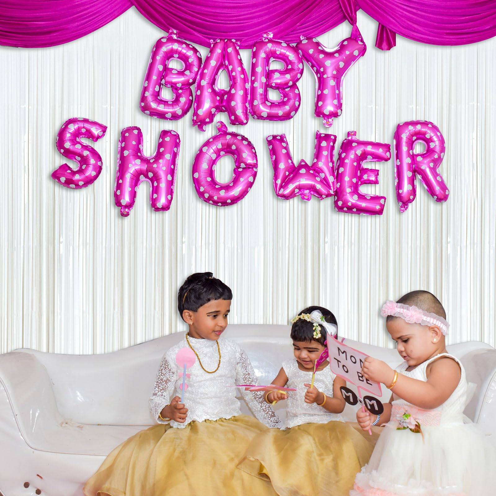 Snapklik.com : White Party Streamers Foil Fringe Backdrop Curtains ...
