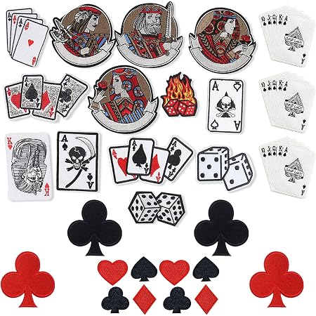 Playing Cards Patch Iron Sew On Embroidered Badge Spades Hearts ...