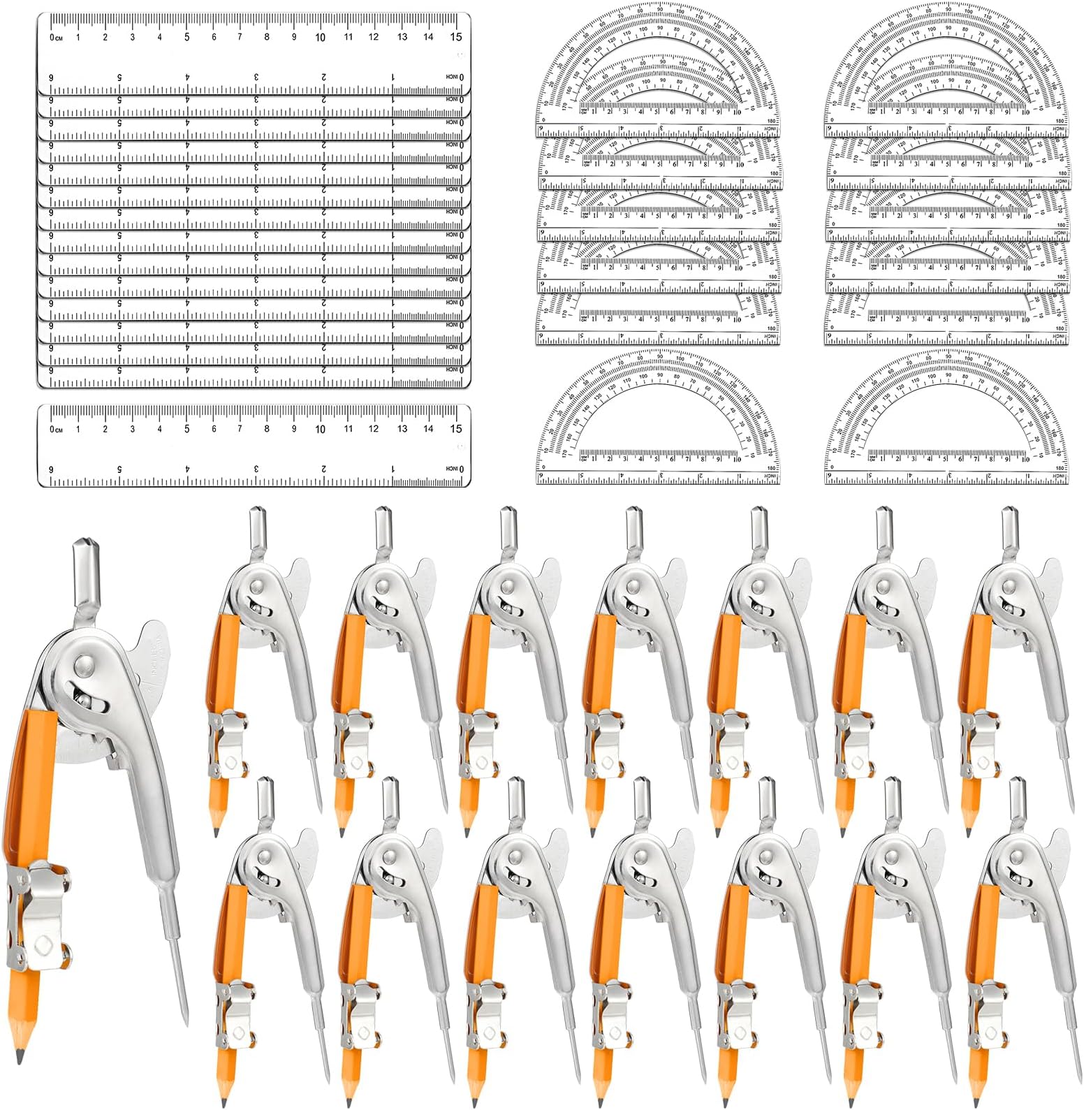 Amazon.com : 13 Pieces Geometry Set Compass Geometry Tools Math Compass ...