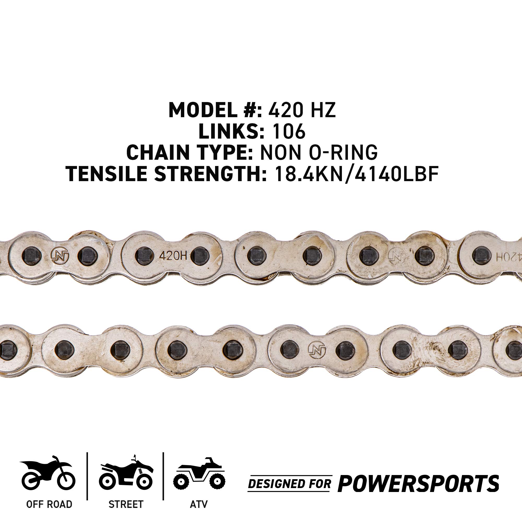 Snapklik.com : NICHE 420 Drive Chain 106 Links Standard Non O-Ring