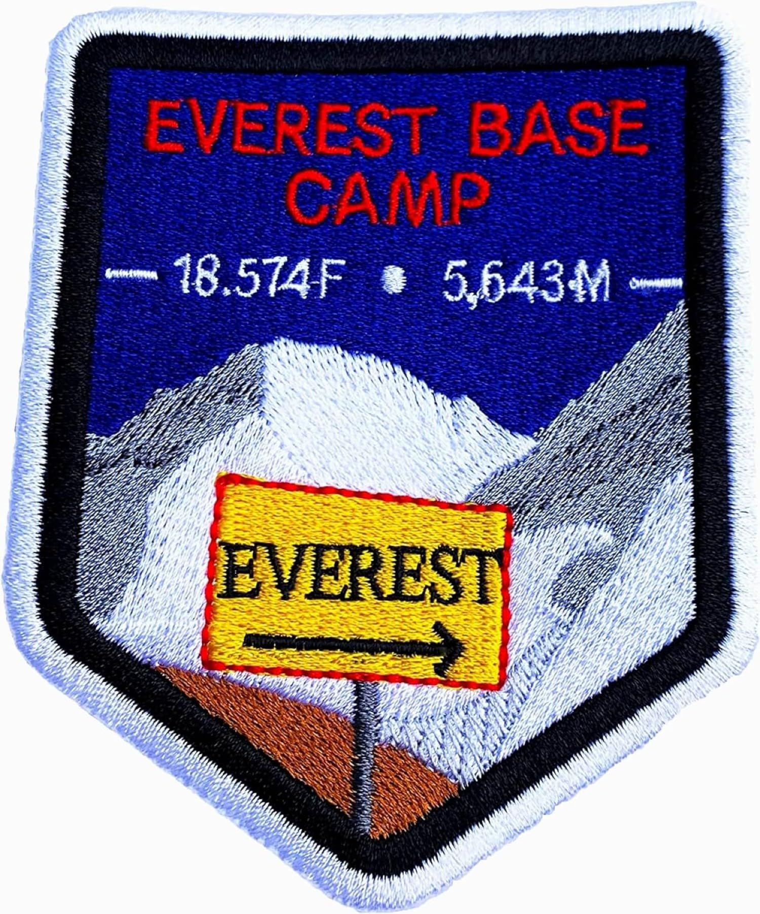 Mount Everest Base Camp Patch (90 mm) Fully Embroidered Iron-on or Sew ...