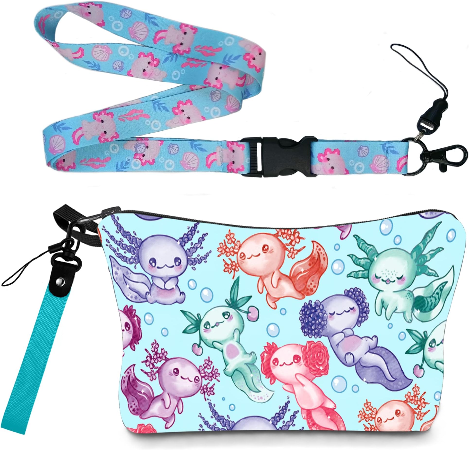 Amazon.com: CTROW Kawaii Axolotl Gifts Set,Axolotl Makeup Bag for Girls ...