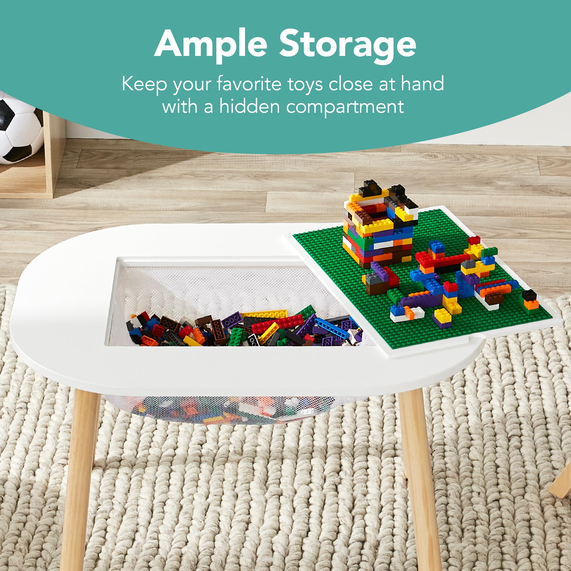 Snapklik.com : Best Choice Products 2-in-1 Kids Wooden Building Block Table