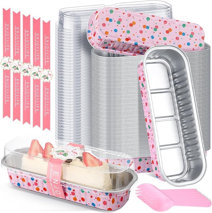 Amazon.com: Tioncy 100 Sets Fall Mini Loaf Pans with Lids Spoons ...