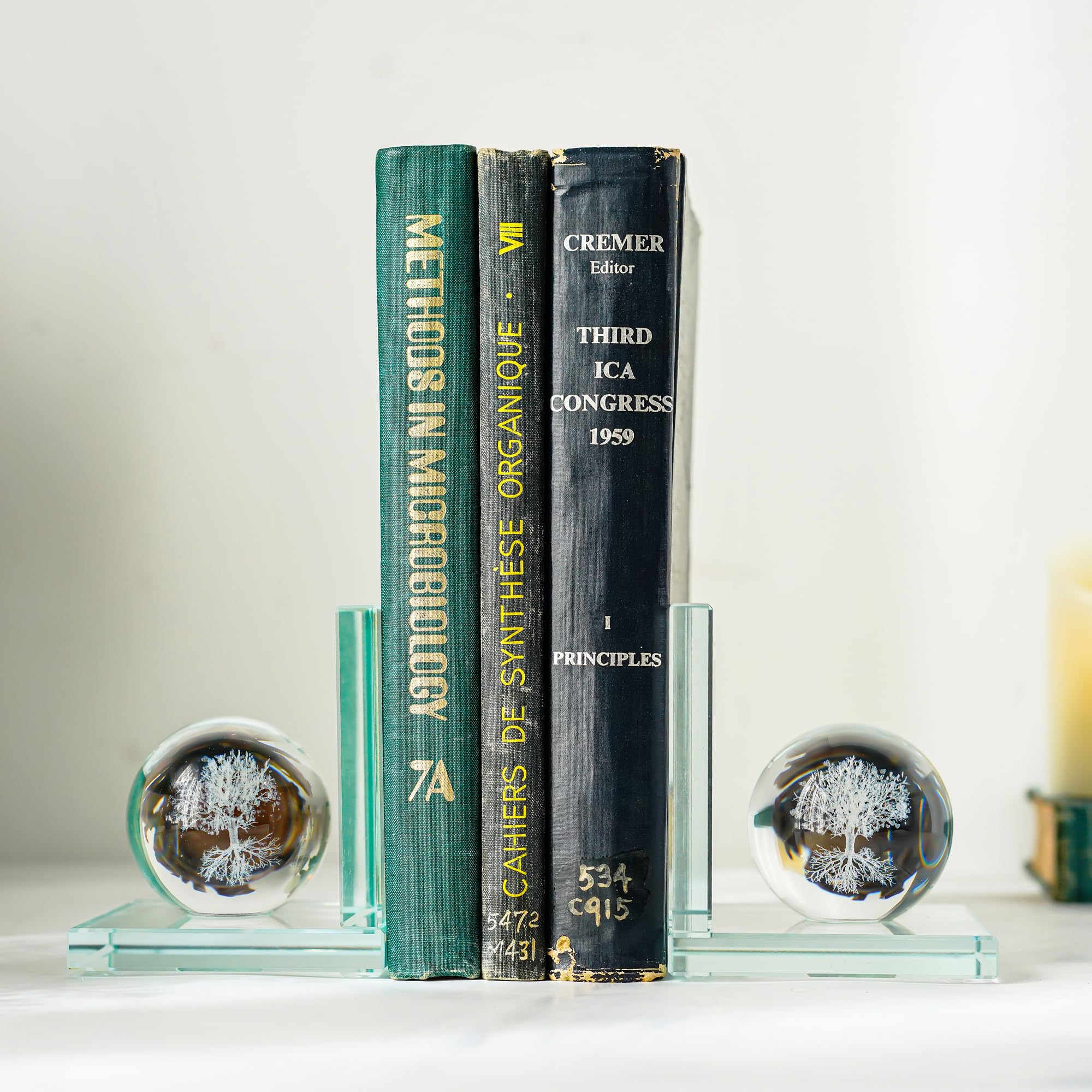 Amazon.com: 1 Pair Modern Decorative Bookends for Shelves,3D Engraved ...