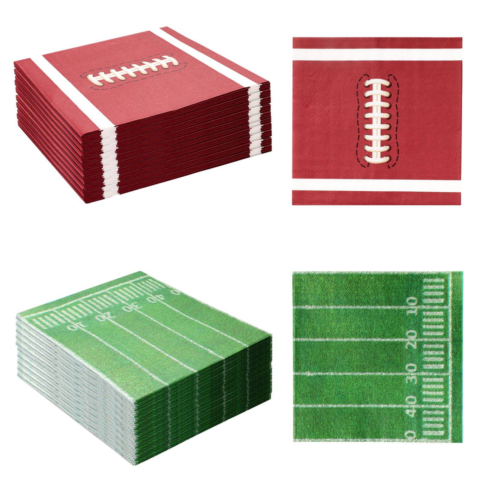Amazon.com: 100 Pcs Football Party Napkins Disposable Football Napkins ...