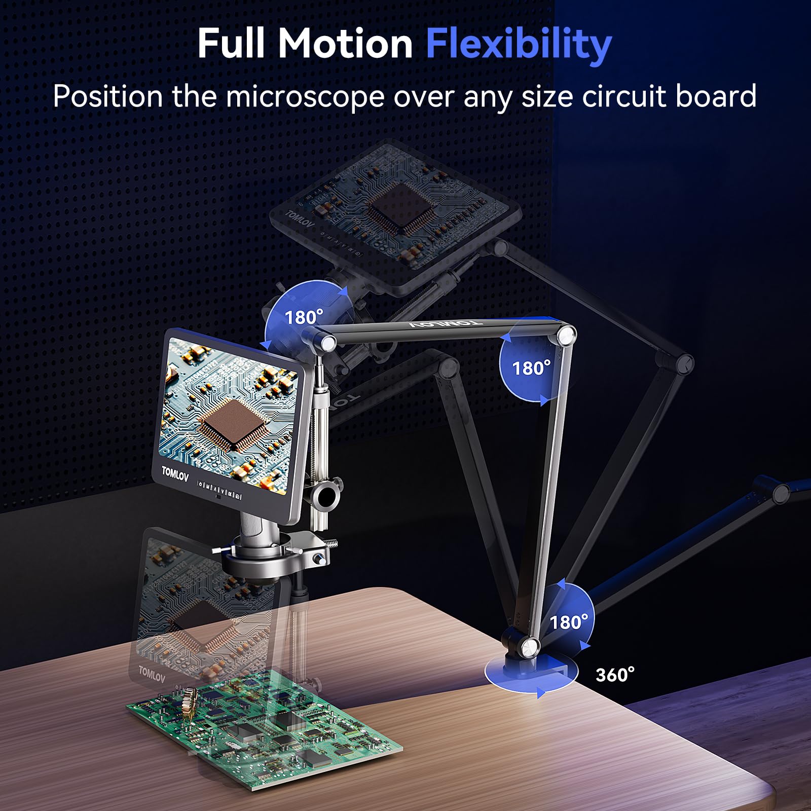 Snapklik.com : TOMLOV DM602 Flex 2024 Digital Microscope, 10.1" HDMI ...
