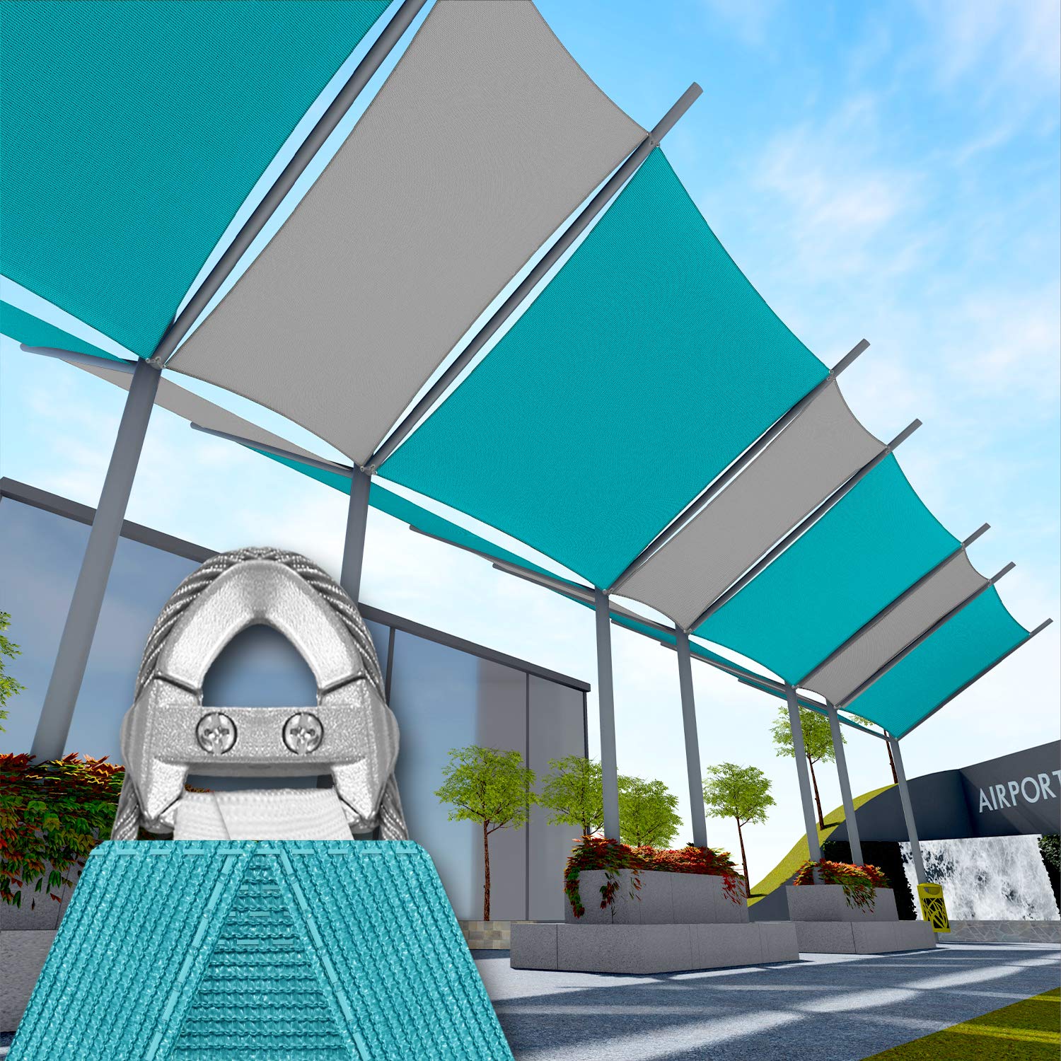 Snapklik.com : Windscreen4less A-Ring Reinforcement Sun Shade Sail 22 X ...