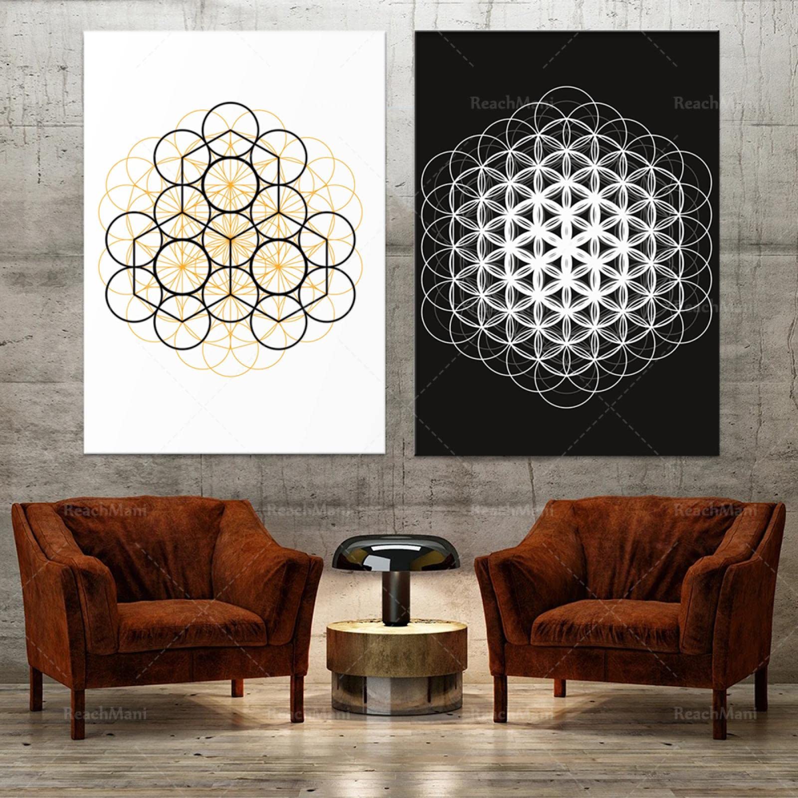 Black Sacred Geometry Art Sacred Geometry Art Hi Res Stock Photography