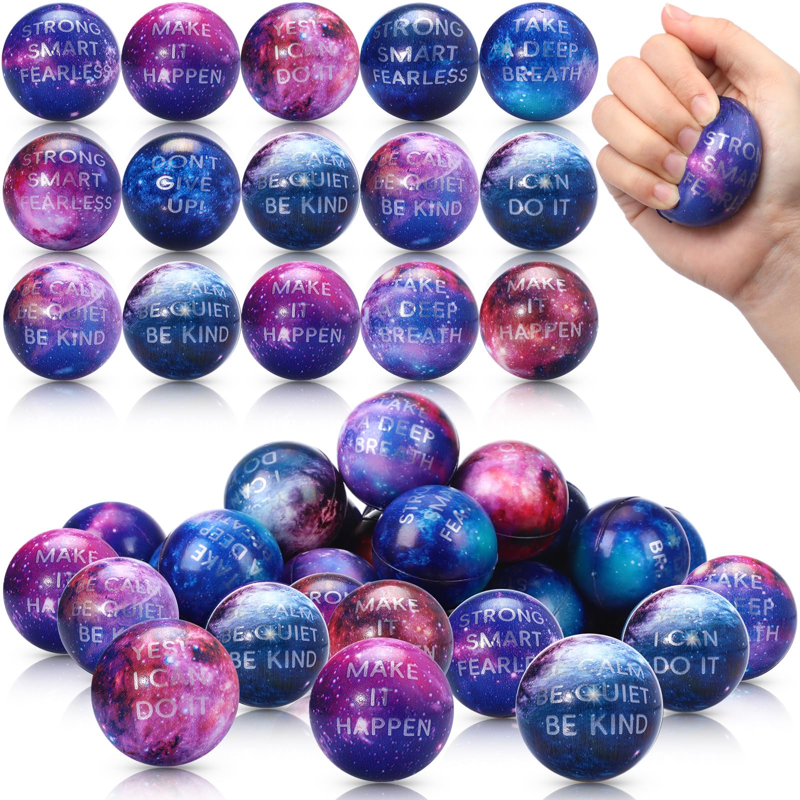 Amazon.com: Libima 120 Pcs Galaxy Stress Balls Bulk 2 Inches Outer ...