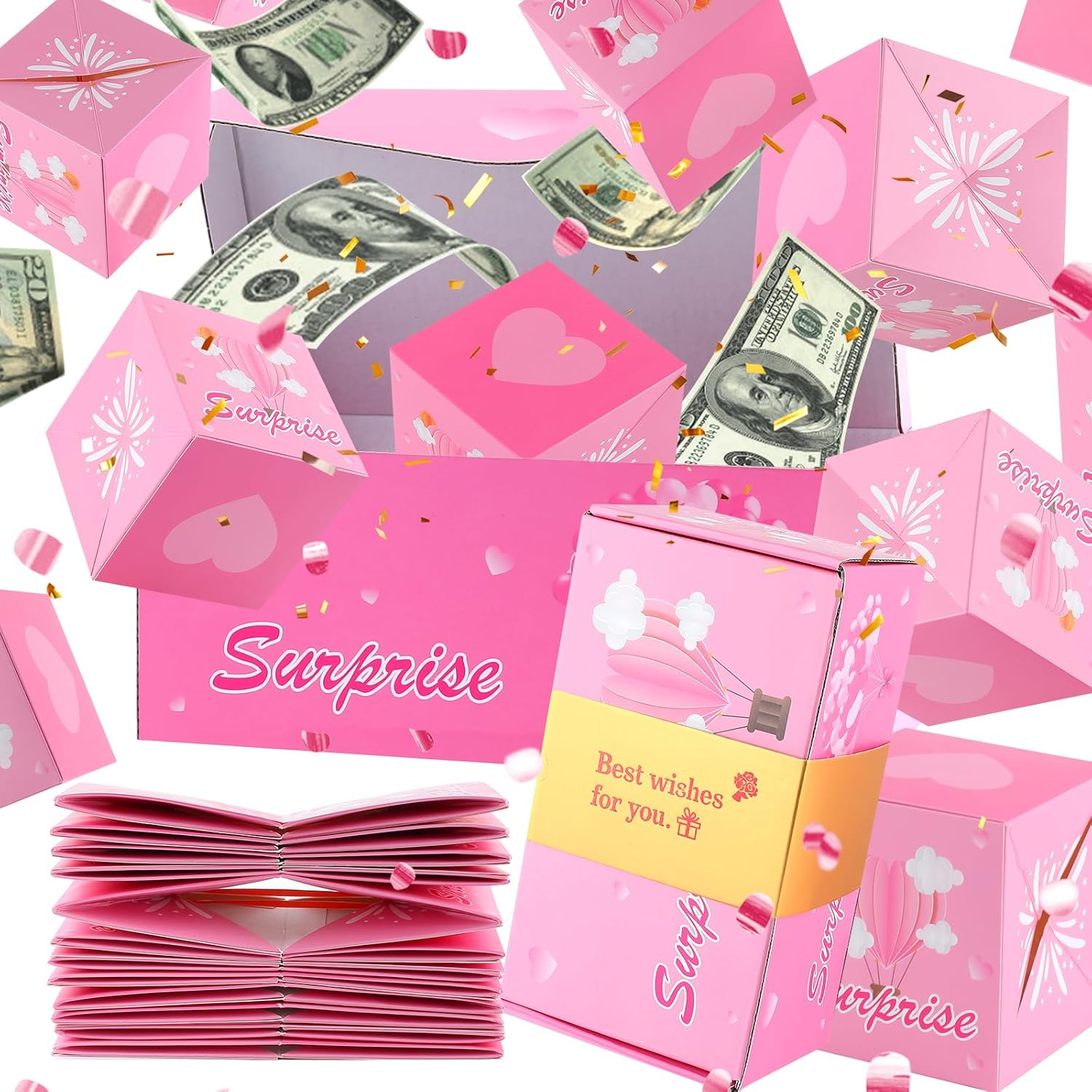 Amazon.com: Surprise Gift Box Explosion for Money, Pop Up Money Box for ...