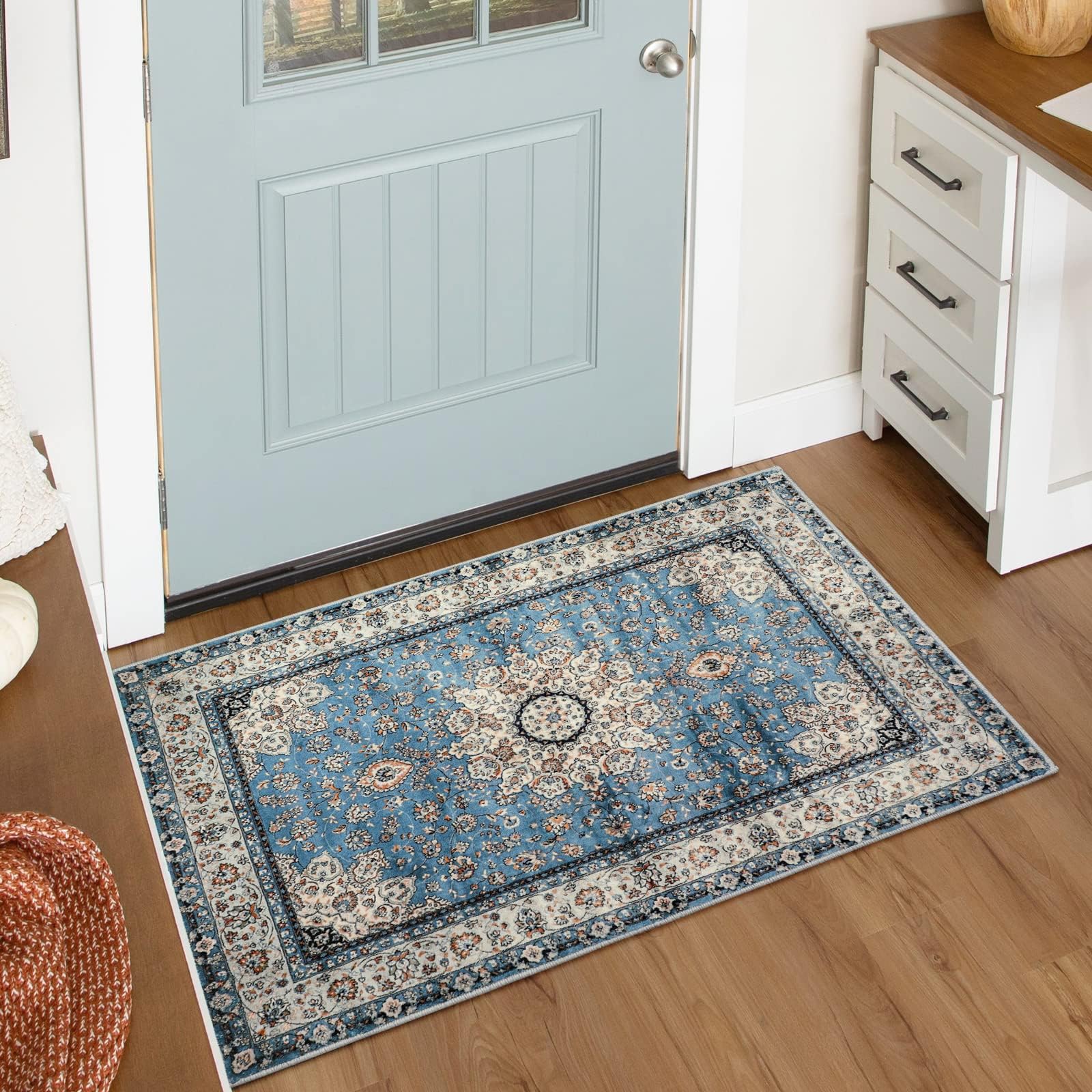 Amazon.com: KOZYFLY Boho Entry Rugs 2'x 3'and Runner Rug 2'x 6' Blue ...