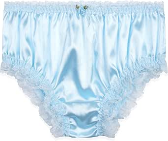 Satini Women's Satin Frilly Lace Sissy French Knickers Briefs Panties ...