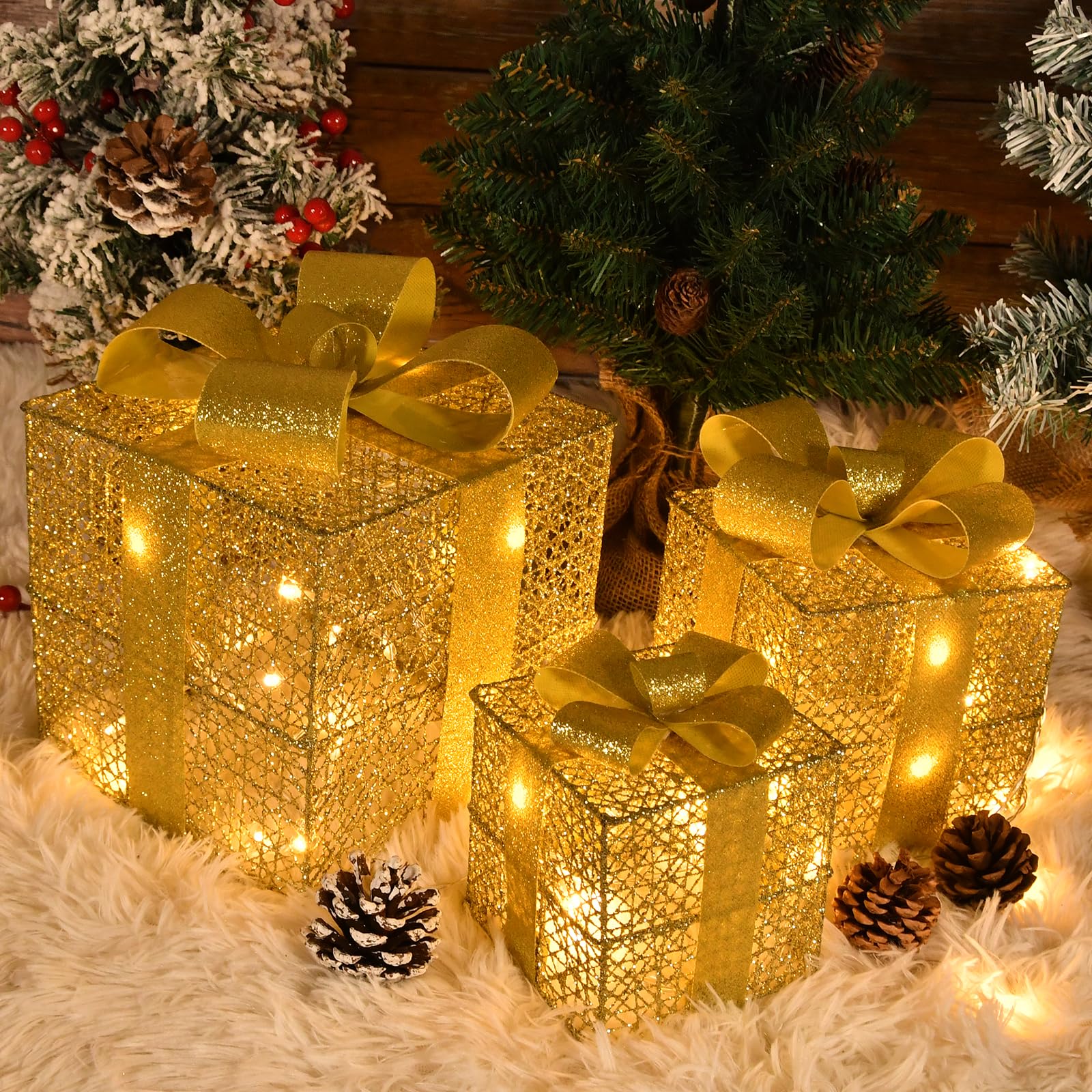Christmas Outdoor Lighted Gift Boxes Display Outdoor Commercial