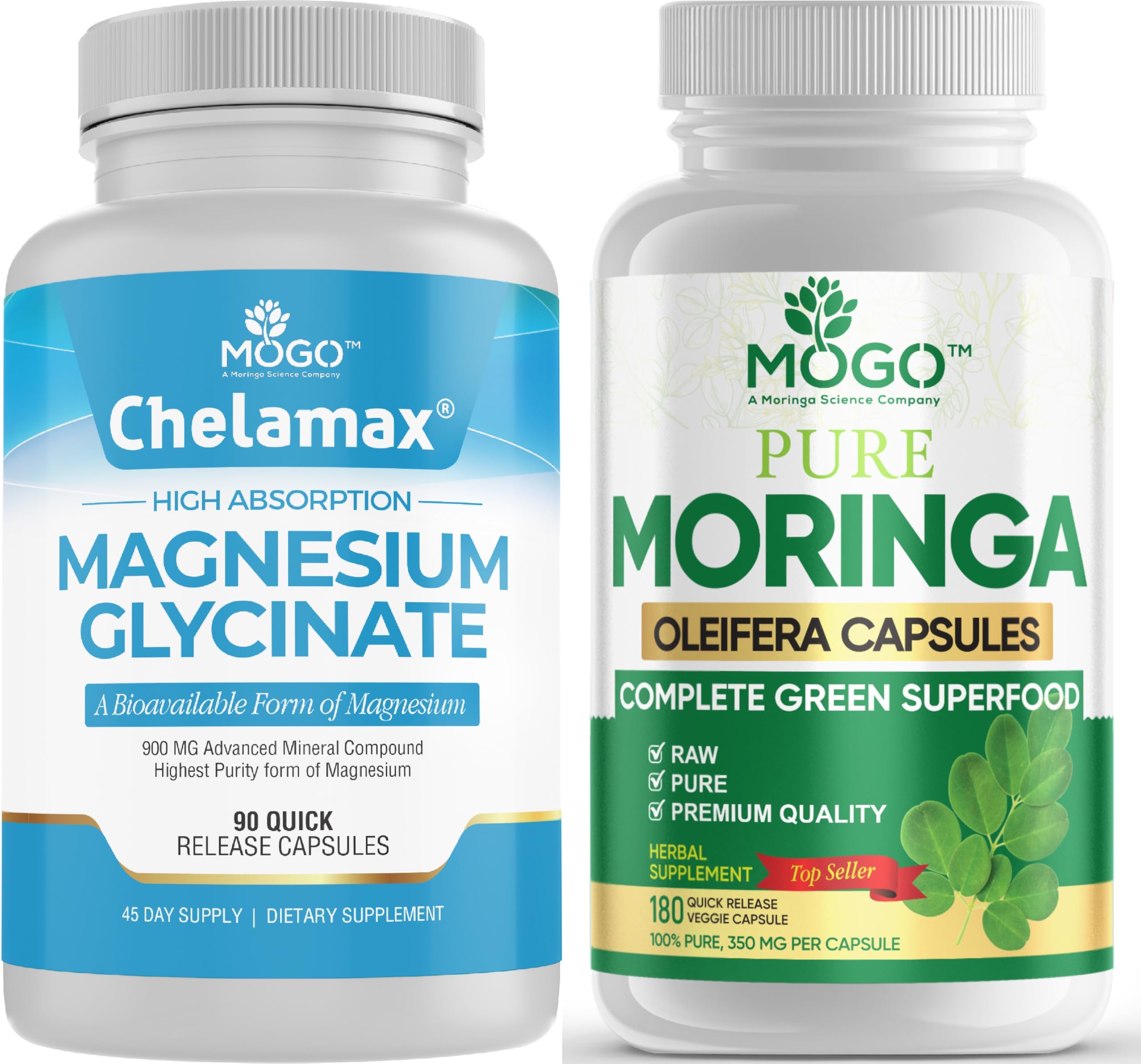 Amazon.com: MOGO Pure Magnesium Glycinate and Moringa Capsule ...