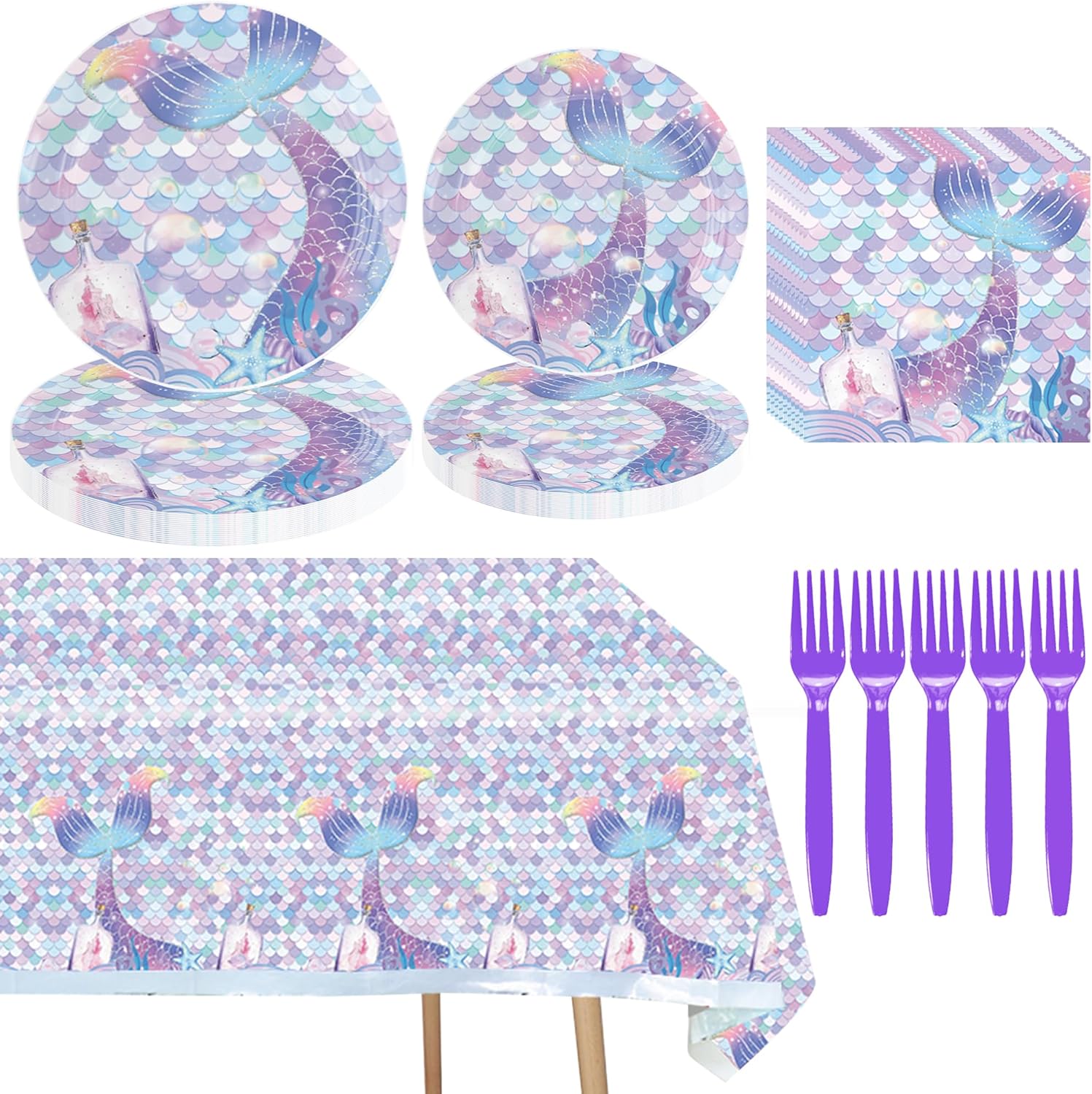 Amazon.com: Yangesoso Mermaid Birthday Party Decorations - 96 Piece ...