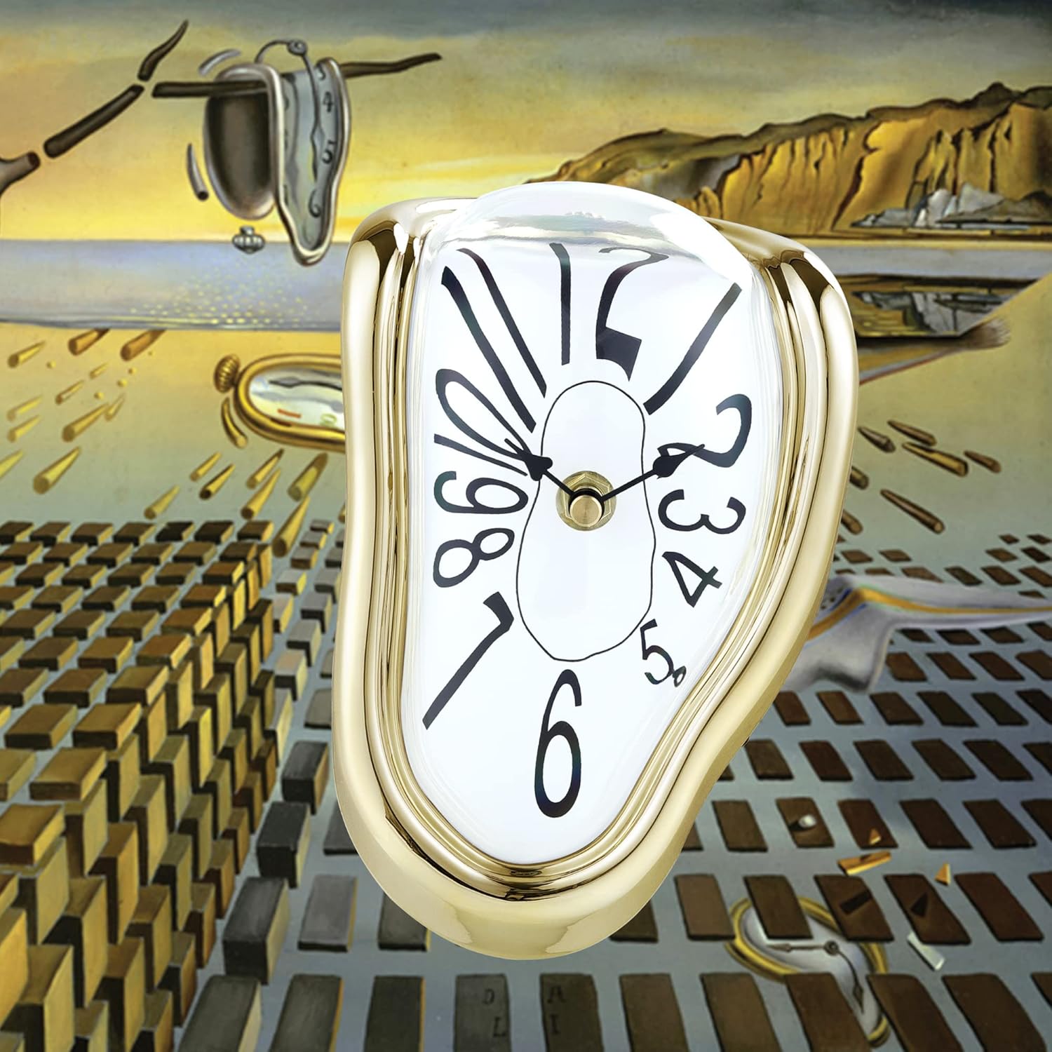 Lafocuse Reloj de fusión Dorado para Estante, Salvador Dali Reloj ...