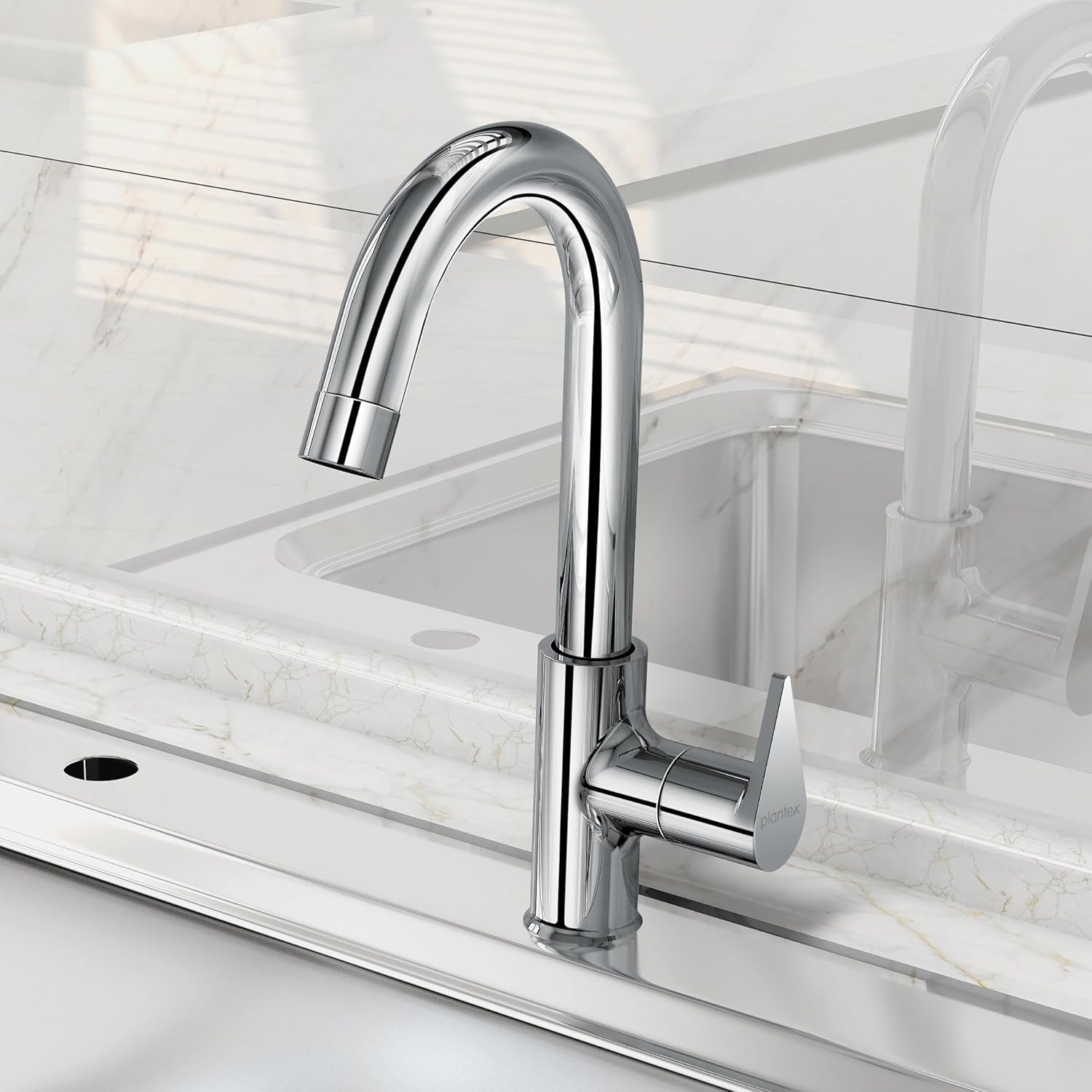 Plantex PAC-1812 Kitchen Sink Tap with Water Efficient Tap Aerator/Wall ...