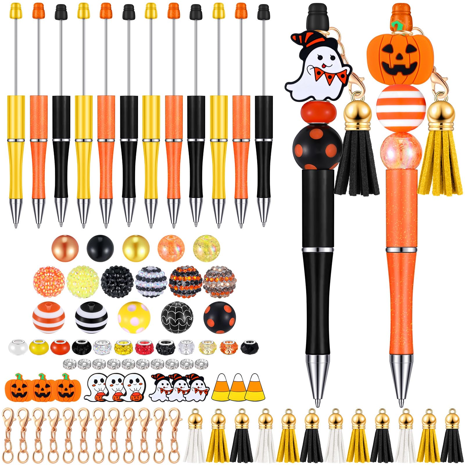Amazon.com: Colarr 12 Sets Beadable Pens Bulk Halloween Bead Pens with ...
